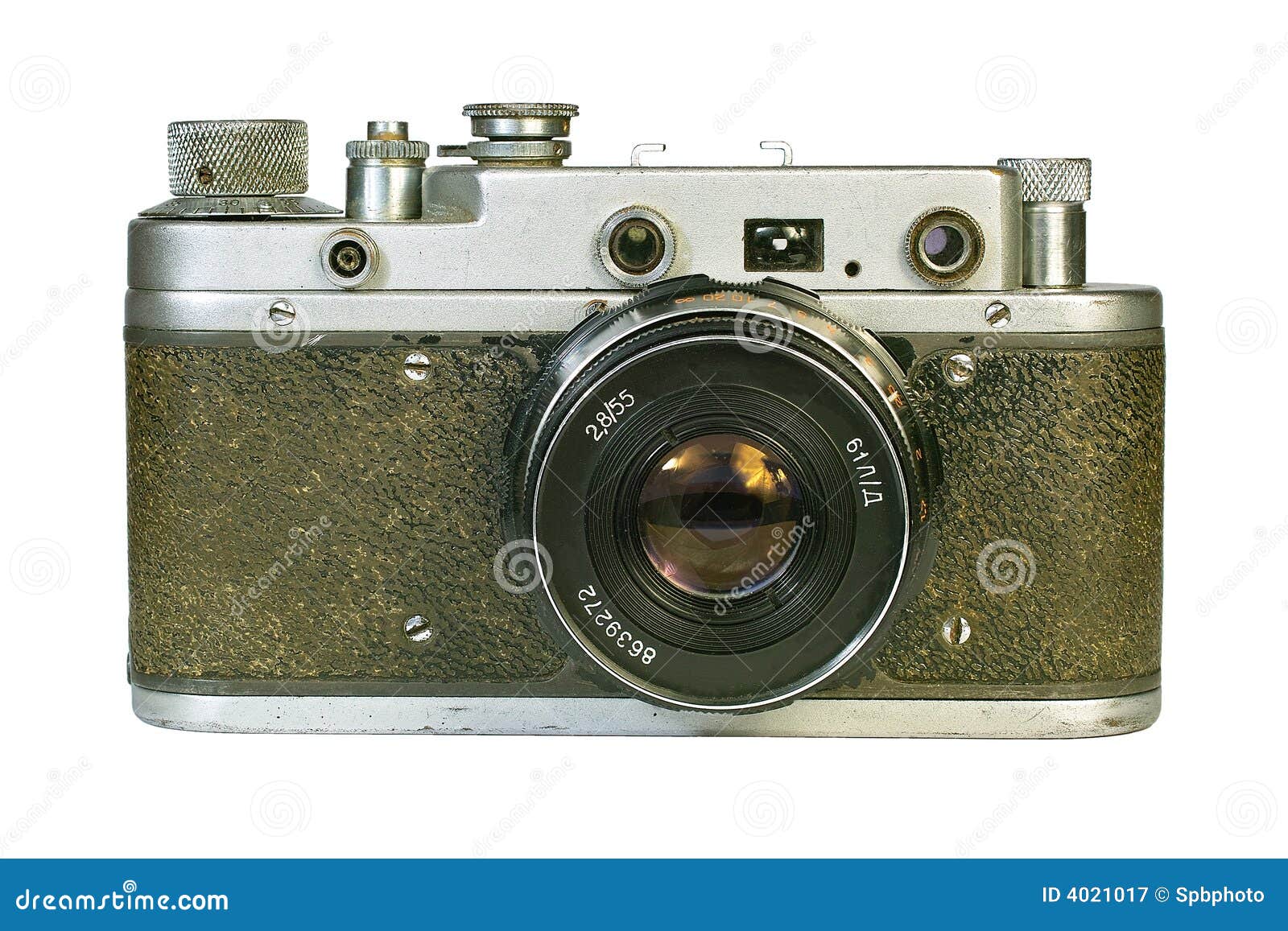 Vintage Rangefinder Camera Front View. Stock Image - Image of ...