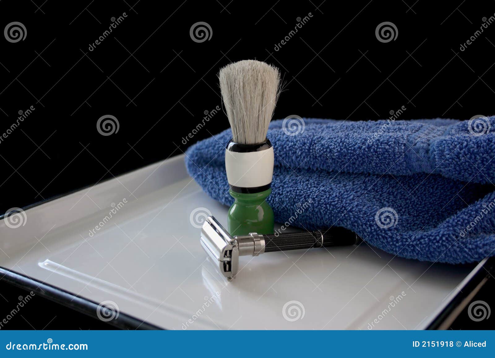 Vintage Razor and Shaving Brush Stock Photo - Image of white, brush ...