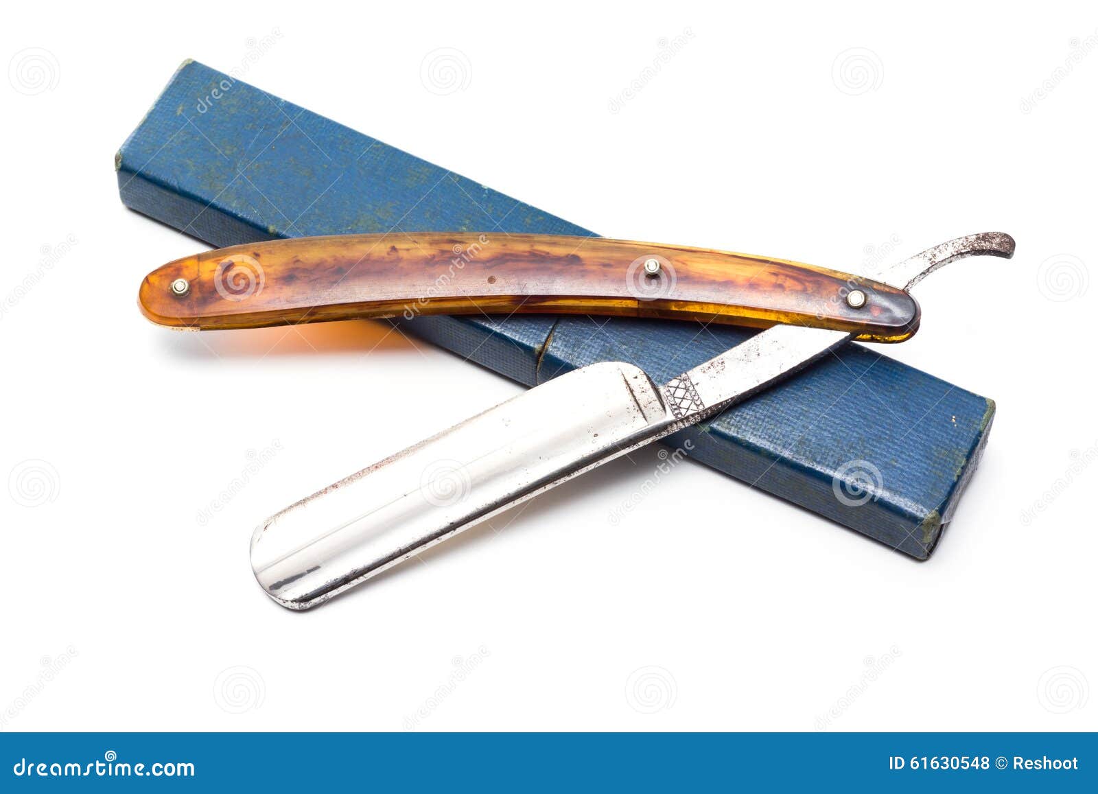 Vintage razor on white stock photo. Image of straight - 61630548