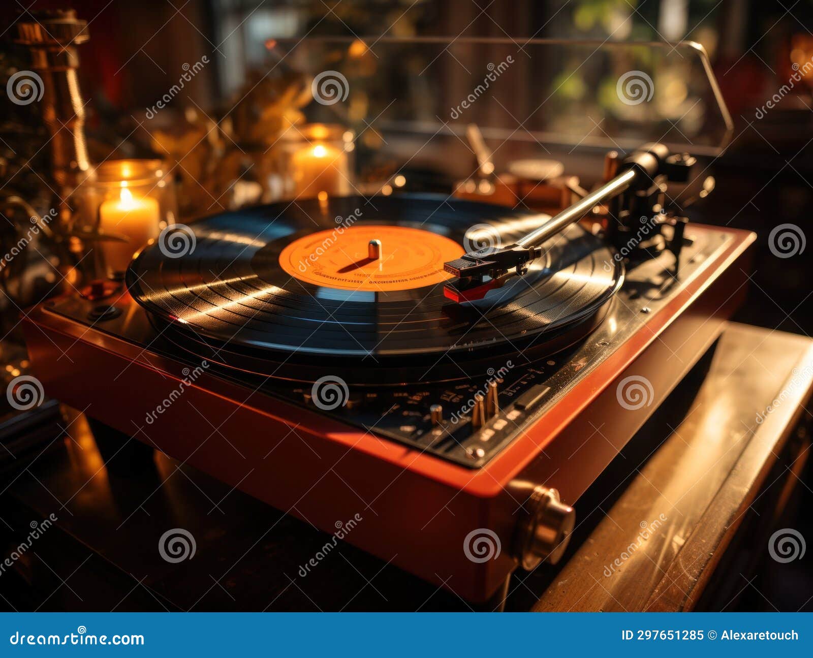 Vinyl record on turntable stock image. Image of game - 297651285