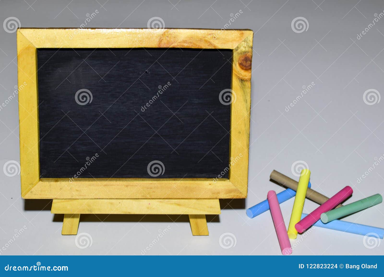 Vintage Rectangular Chalkboard with Colorful Chalk Isolated on White ...