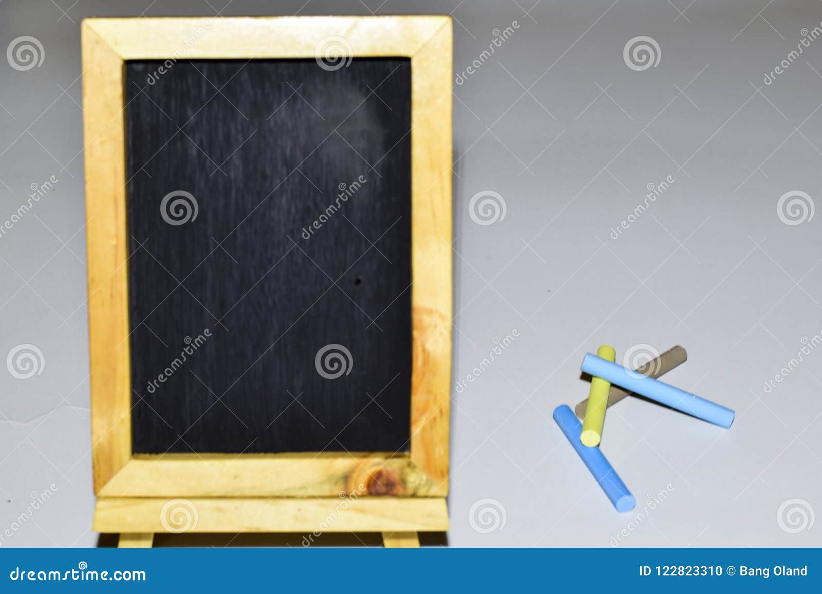 Vintage Rectangular Chalkboard with Colorful Chalk Isolated on White ...