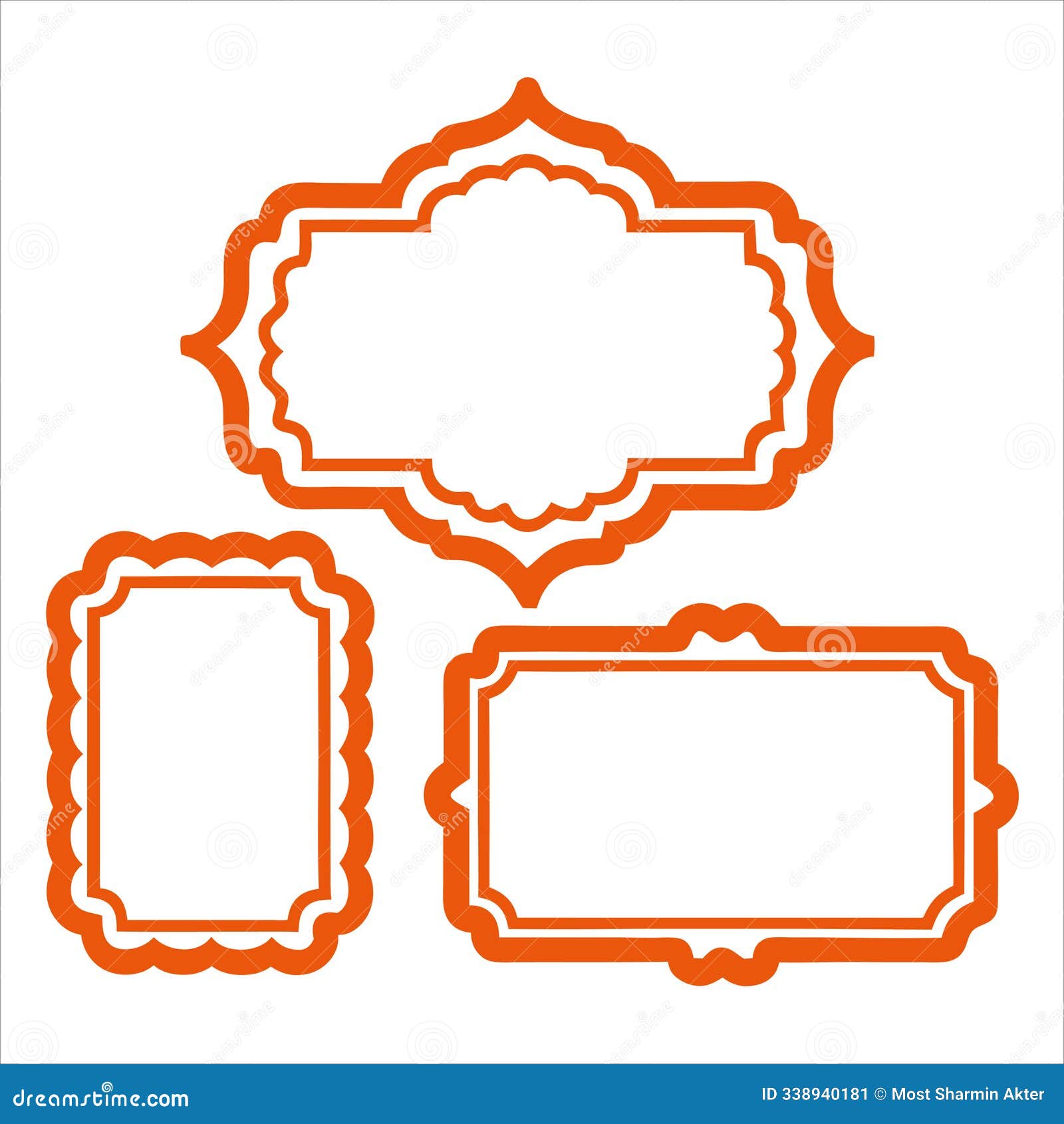 Vintage Rectangular Frame Vector Set – Elegant Ornamental Border ...