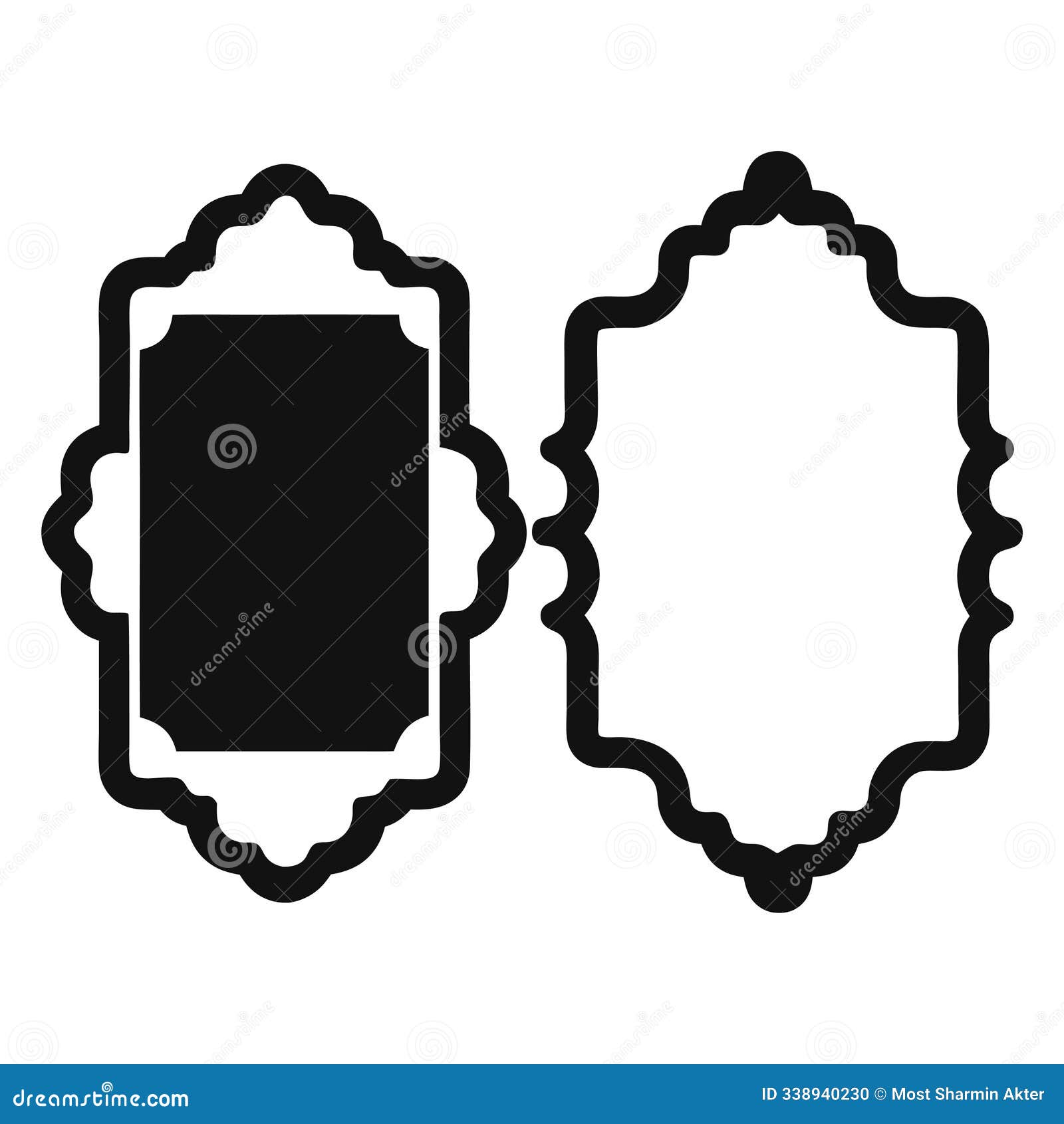 Vintage Rectangular Frame Vector Set – Elegant Ornamental Border ...