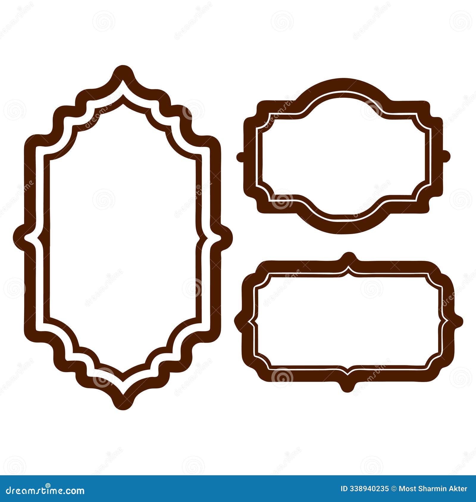 Vintage Rectangular Frame Vector Set – Elegant Ornamental Border ...