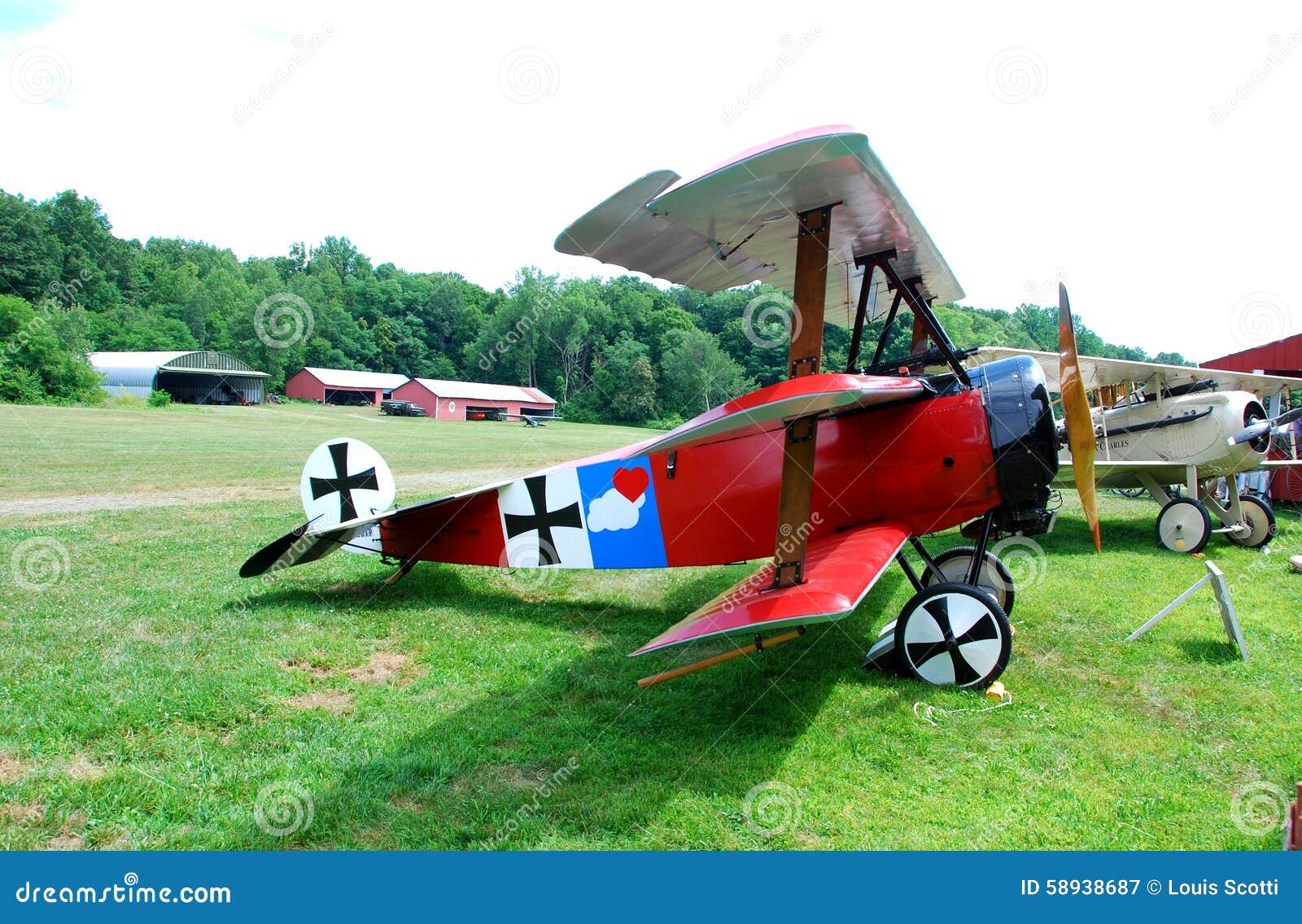 Vintage Red Airplane stock image. Image of park, country - 58938687