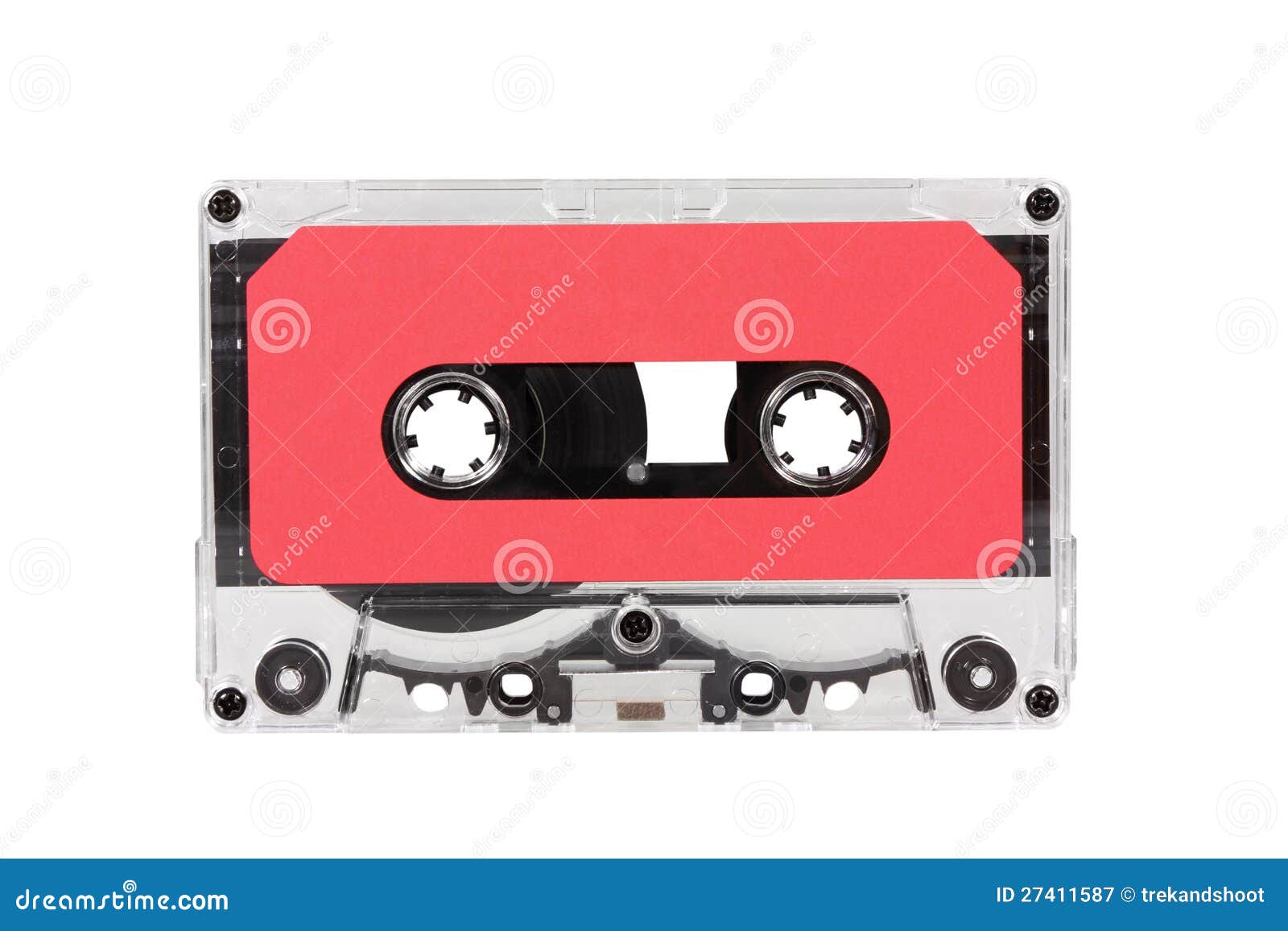 Vintage Red Audio Cassette with Clipping Path Stock Image - Image of ...