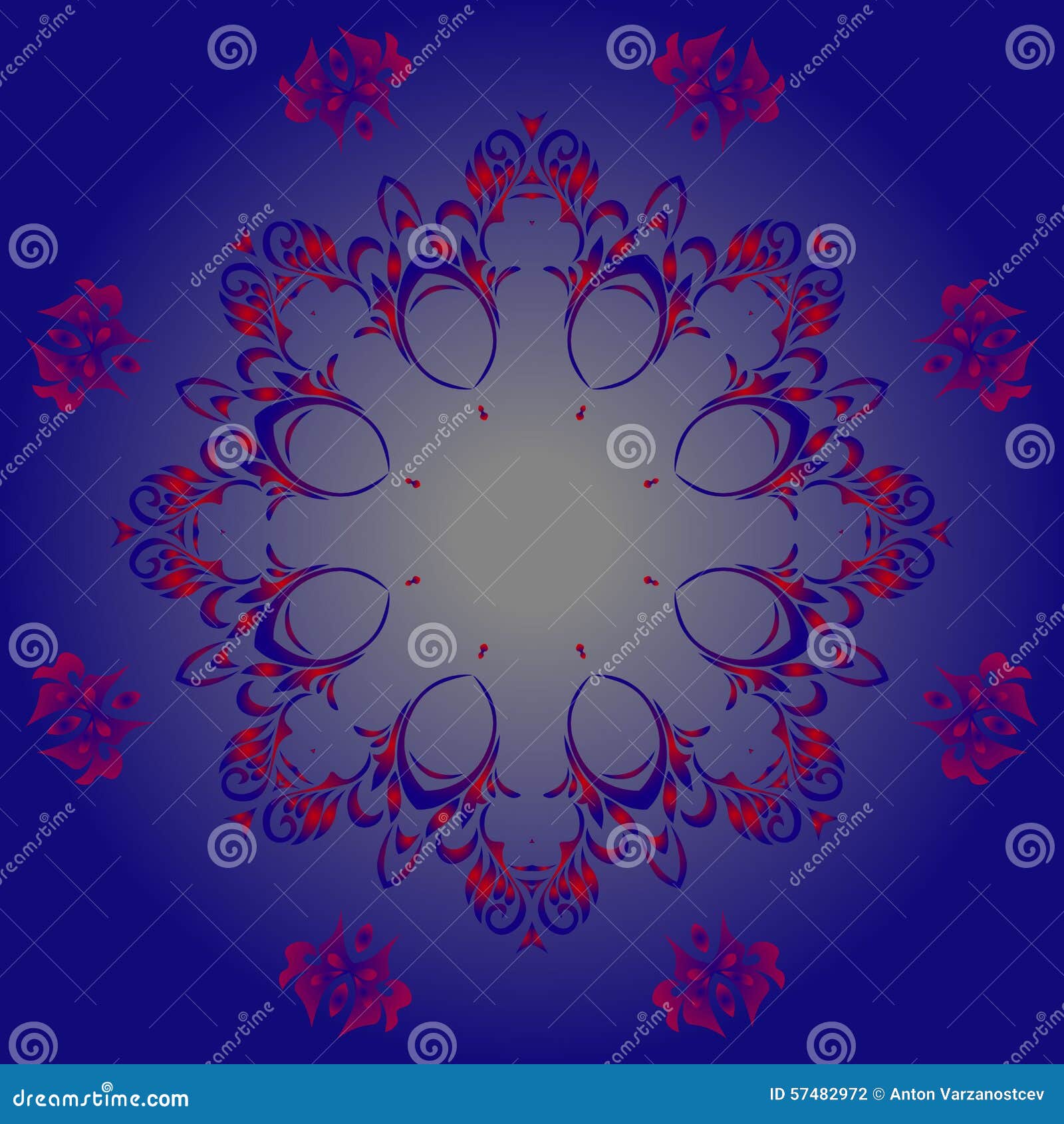 Vintage Red and Blue Pattern Stock Vector - Illustration of decoration ...