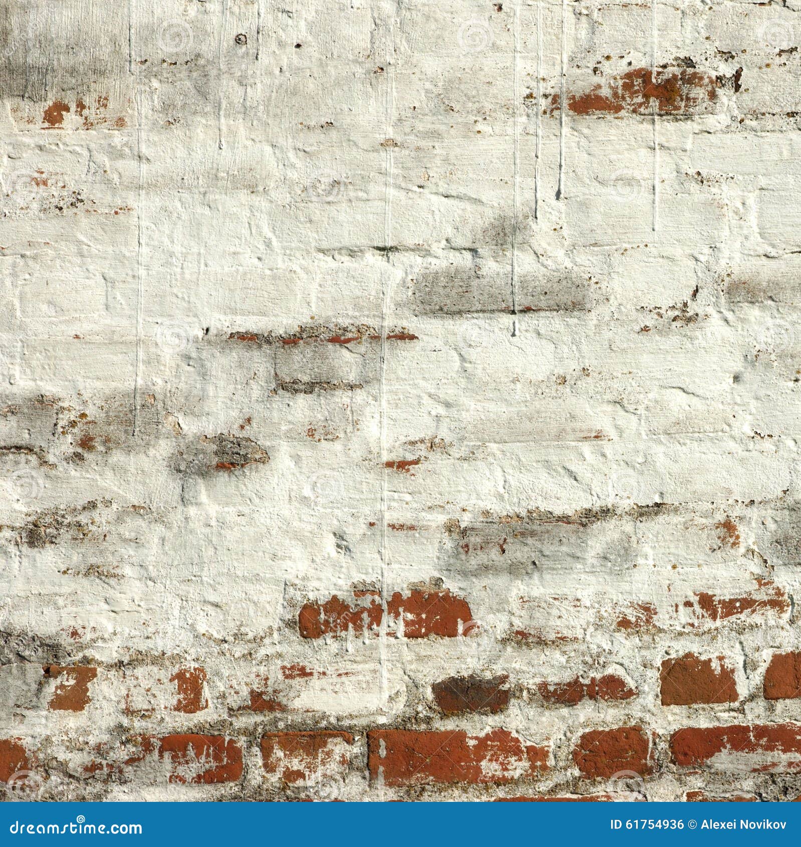 Vintage Red Brick Wall with White Plaster Frame Background Stock Photo ...