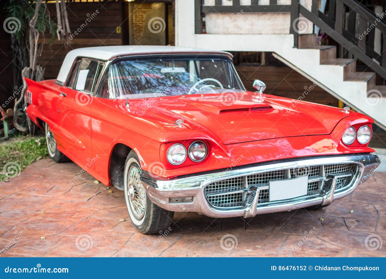 Vintage red car editorial photography. Image of aged - 86476152