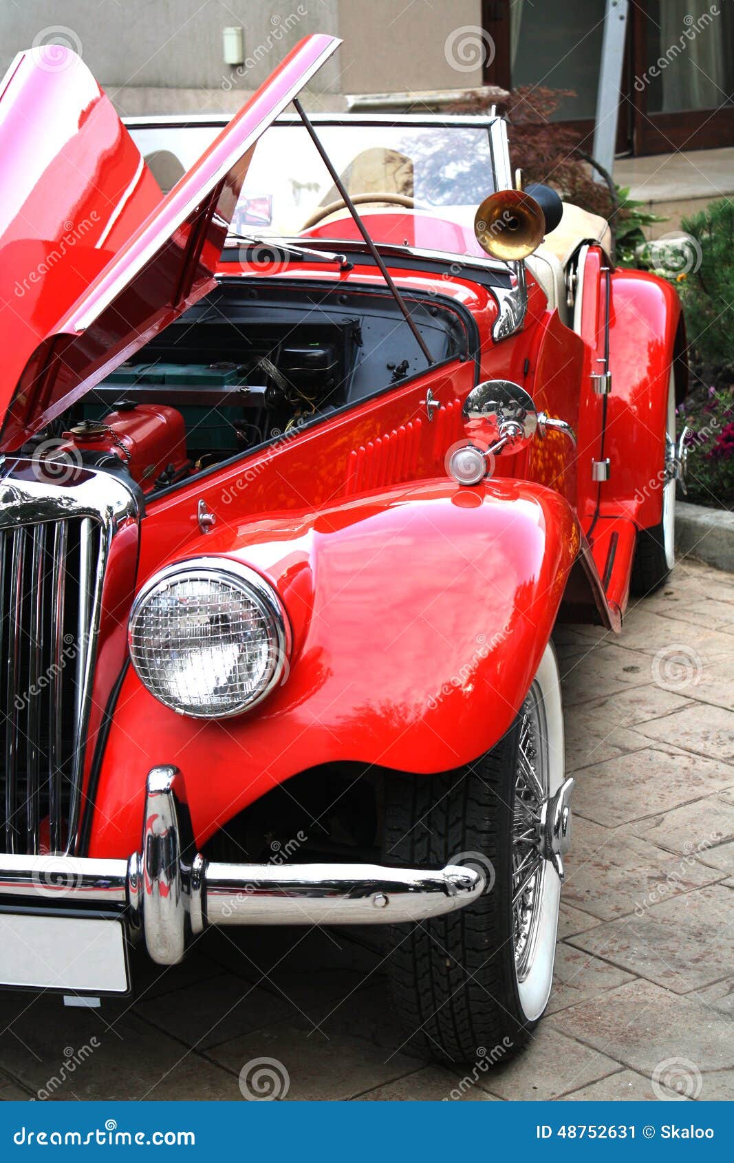 Vintage red car stock image. Image of automobile, retro - 48752631