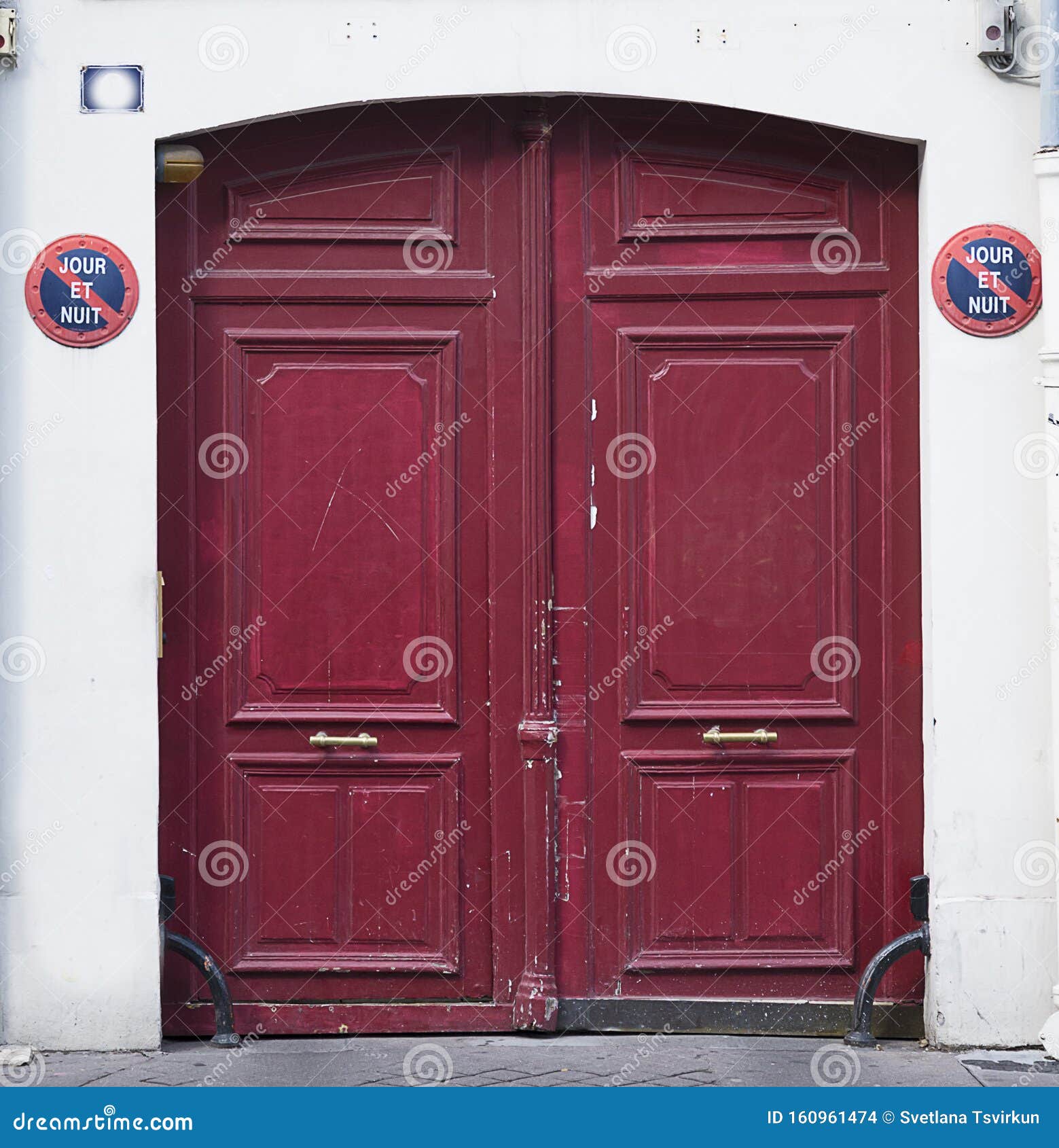 Vintage red door stock photo. Image of street, stone - 160961474