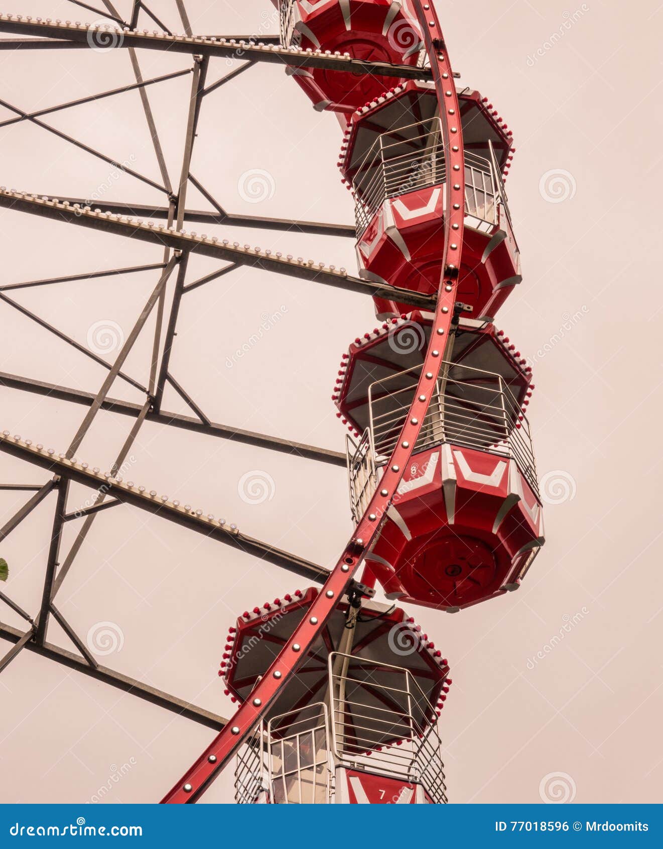 Vintage Red Ferris Wheel stock photo. Image of amusement - 77018596