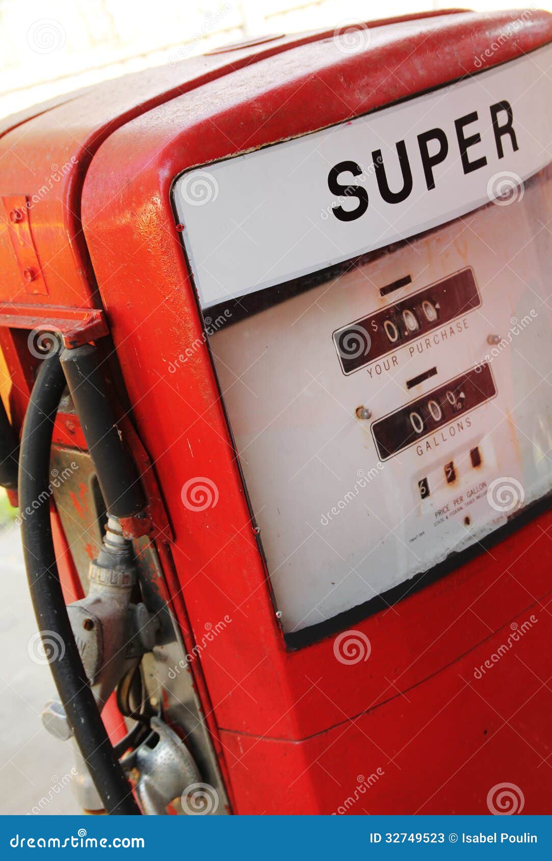 Vintage red fuel pump stock image. Image of idea, pipe - 32749523