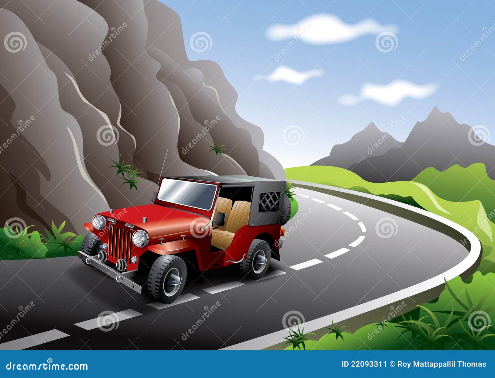 Red Jeep Clipart