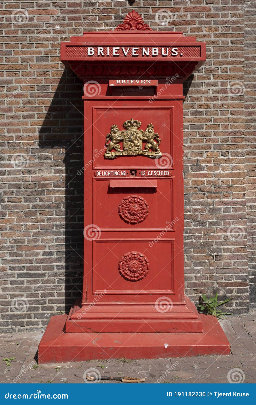 Vintage Red Mailbox in Netherlands Stock Photo - Image of netherlands ...