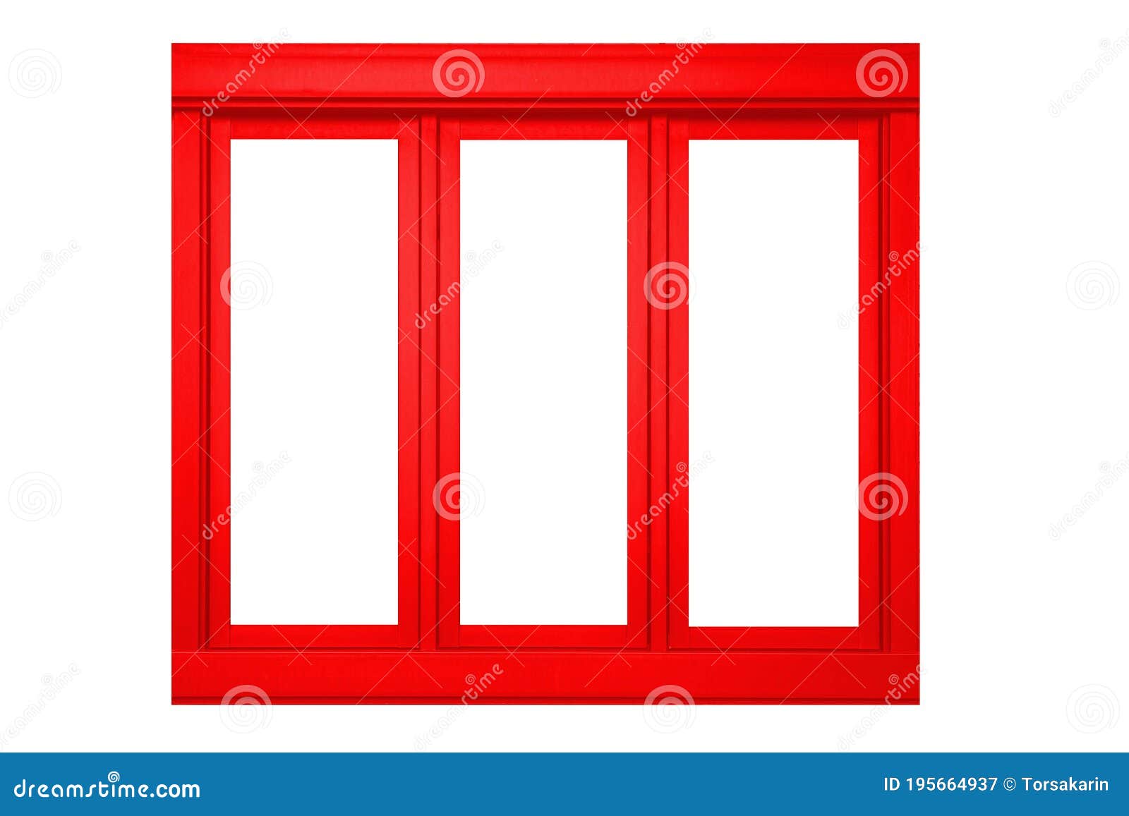 Red Metal Window Frame Isolaed on a White Background Stock Image ...