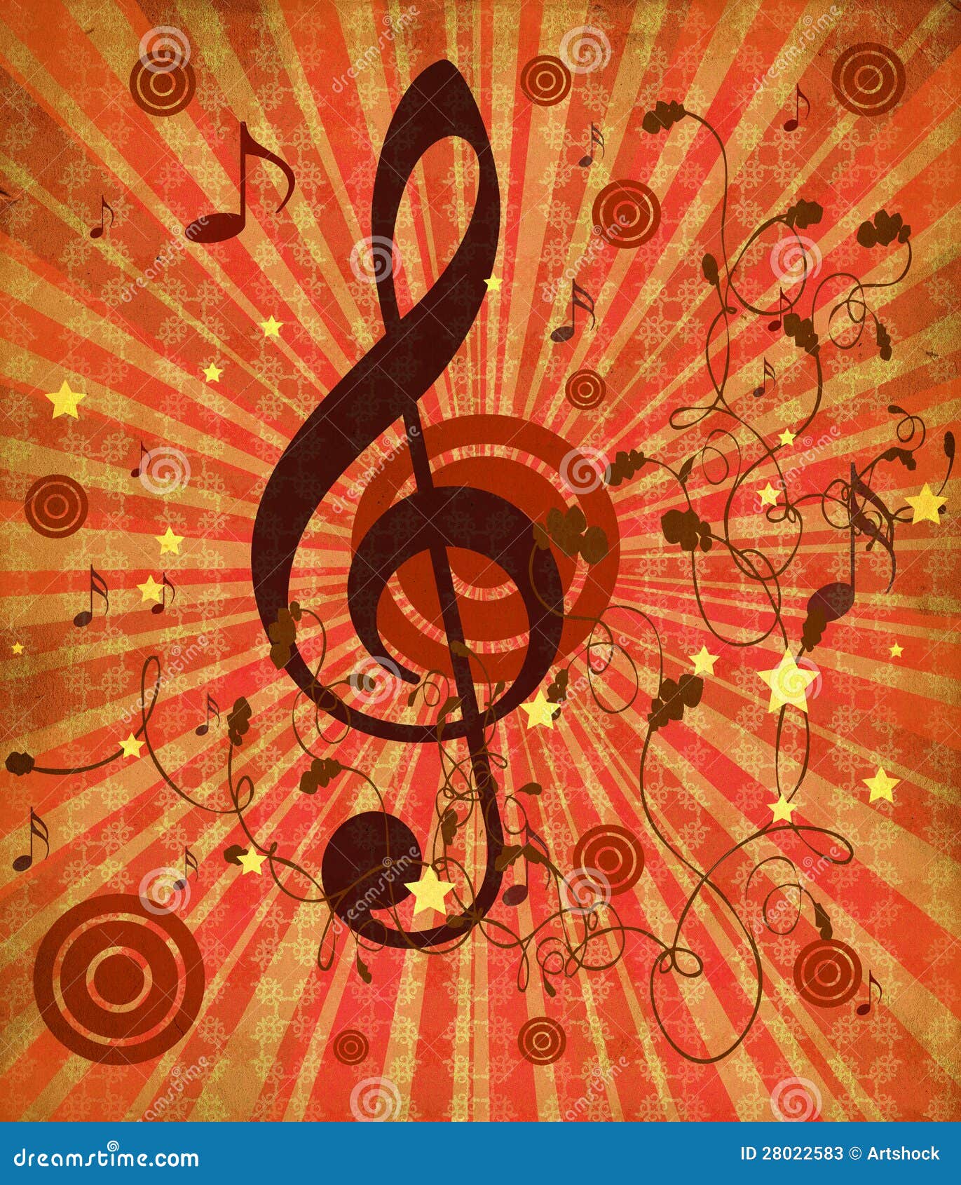 Vintage Red Music Background Stock Illustration - Illustration of ...