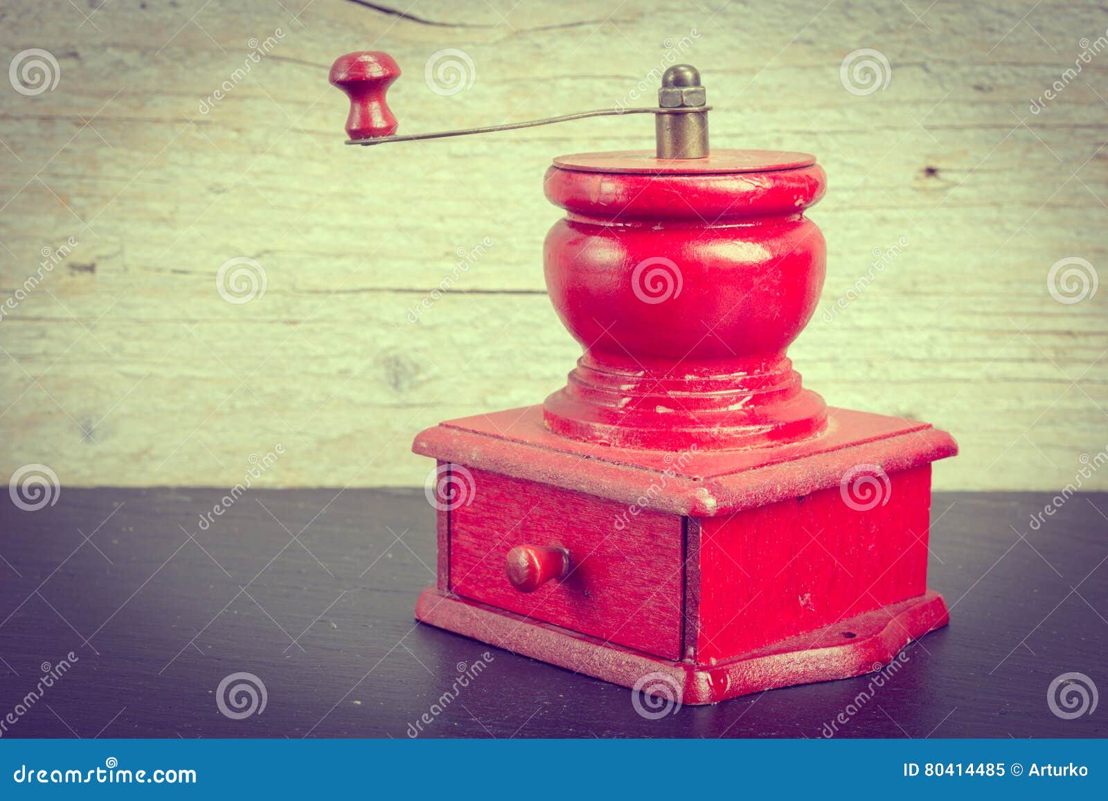 Vintage, red pepper mill stock image. Image of close - 80414485