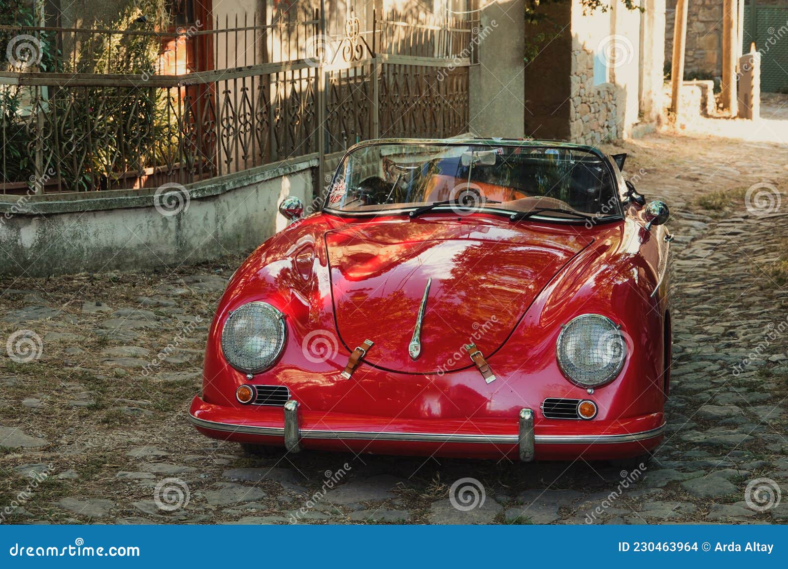 Vintage Red Porsche in Town Editorial Stock Image - Image of cassette ...