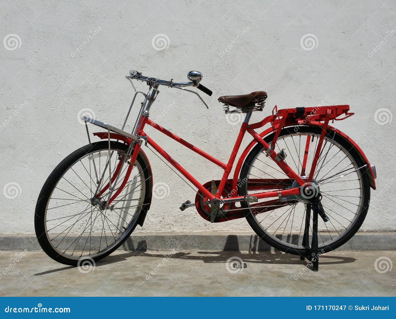 Vintage Red Postman Bicycle Stock Image - Image of bicycle, postman ...