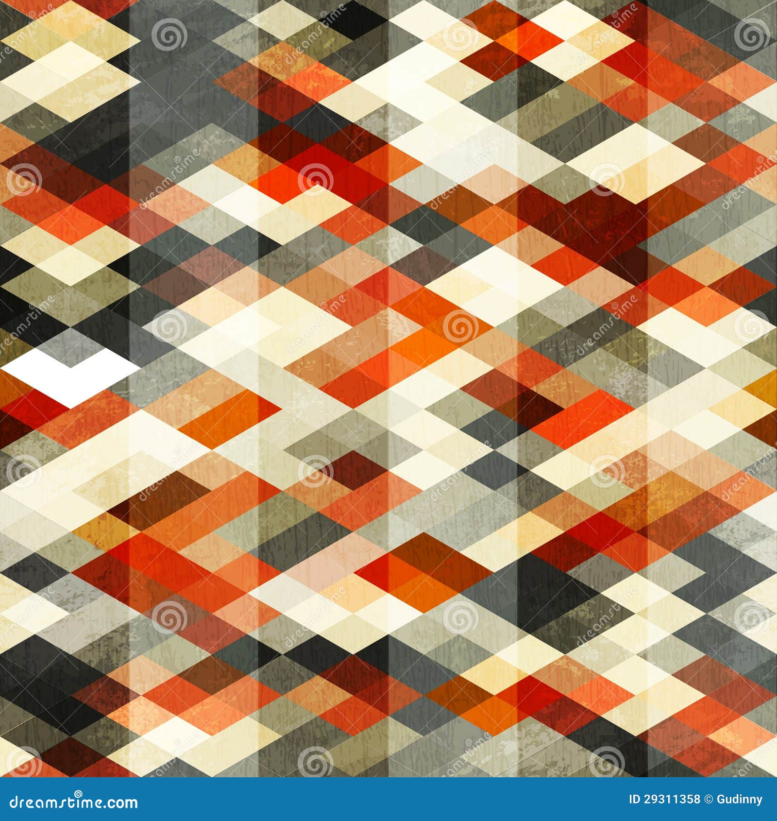 Vintage Red Rhombus Seamless Pattern Stock Vector - Illustration of ...