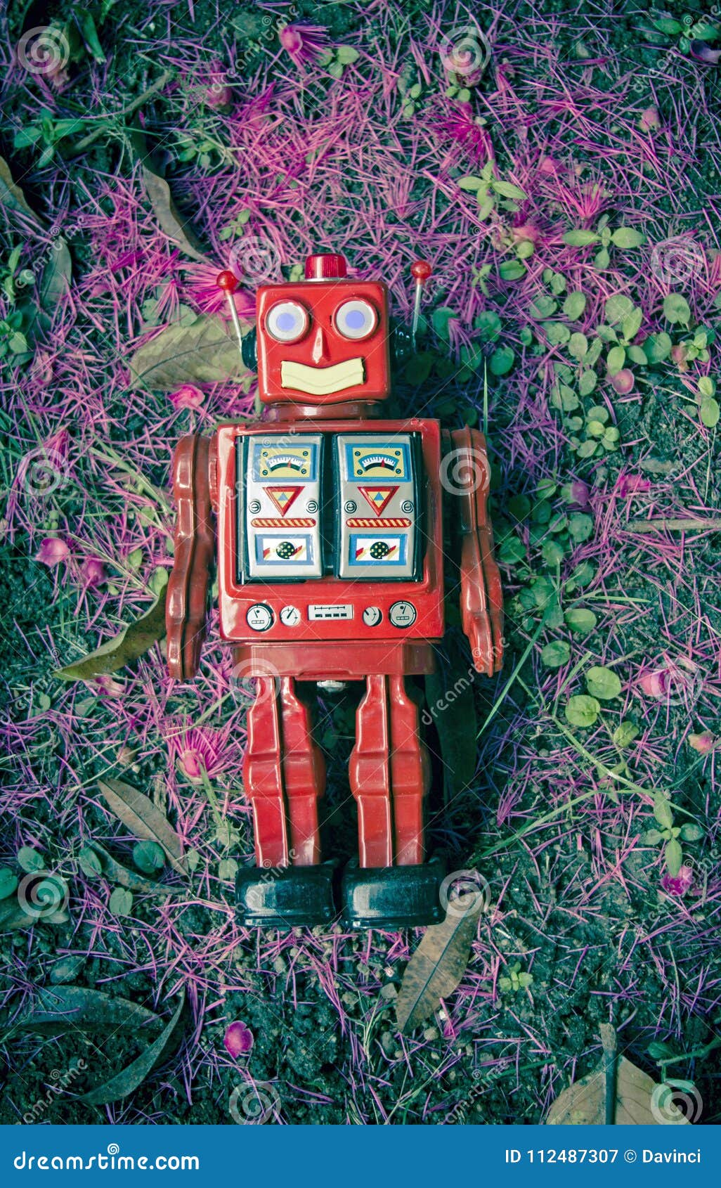 Red robot stock image. Image of resting, grin, time - 112487307