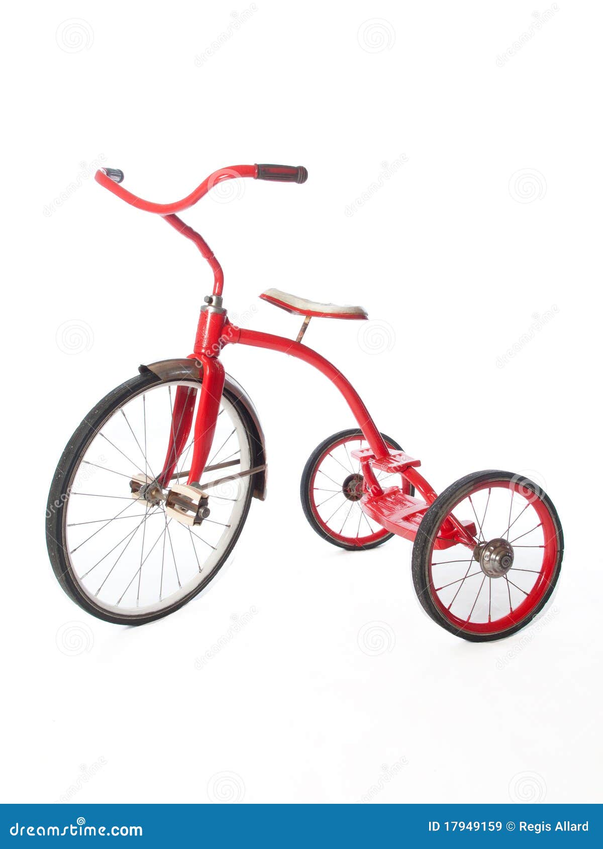 Vintage Red Tricycle stock image. Image of seat, wheels - 17949159
