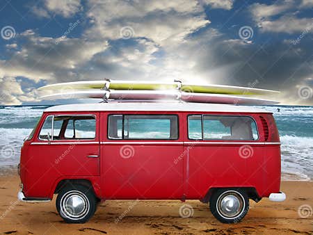 Vintage red van stock photo. Image of automobile, nostalgic - 9217962