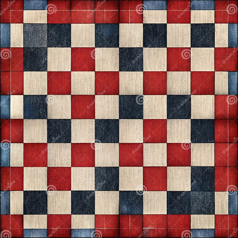 Vintage Red, White, and Blue Checkered Pattern with Rustic Texture ...