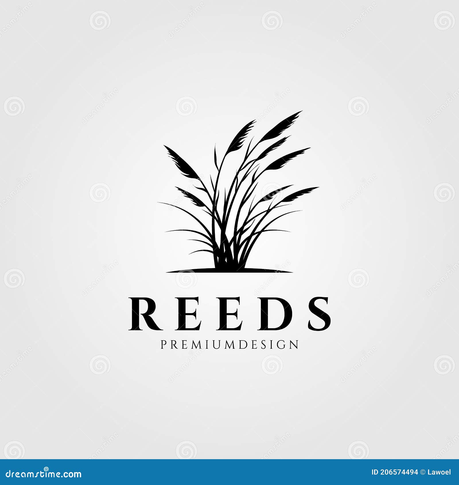 Vintage Reeds Logo Vector Symbol Illustration Design Stock Vector ...