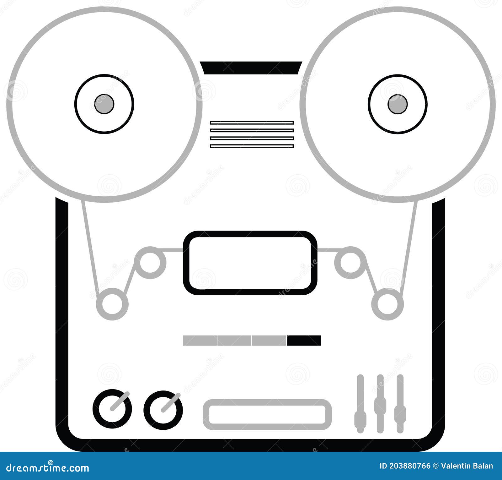 Vintage Reel-to-reel Tape Recorder Deck Stock Vector - Illustration of ...