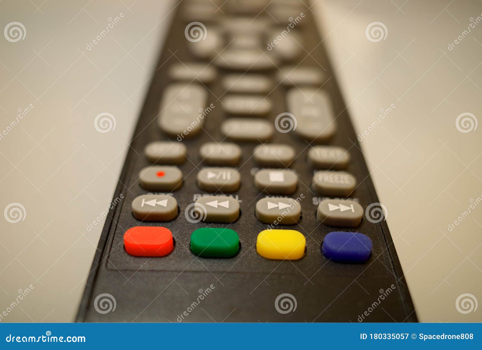 Old Vintage TV Remote Control Isolated On White Background. Black ...