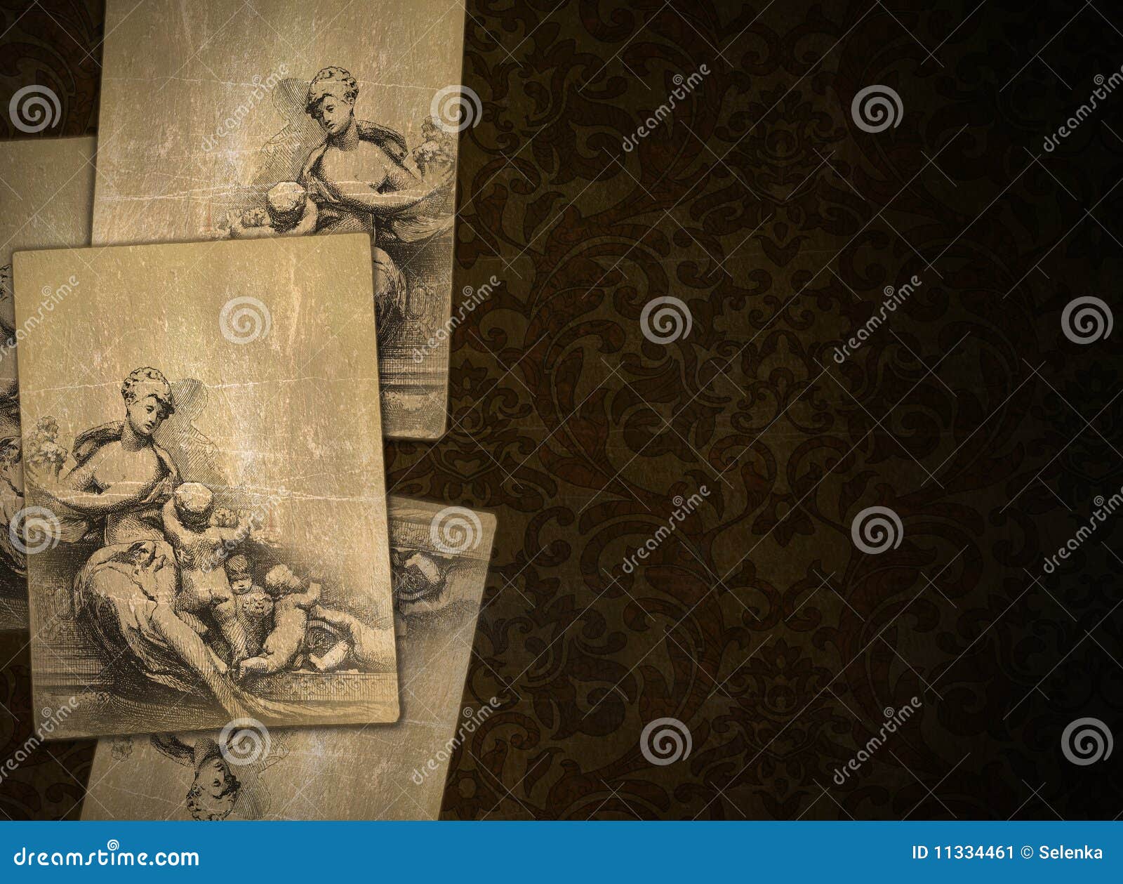 Vintage Renaissance Background with Sheets Graphic Stock Illustration ...