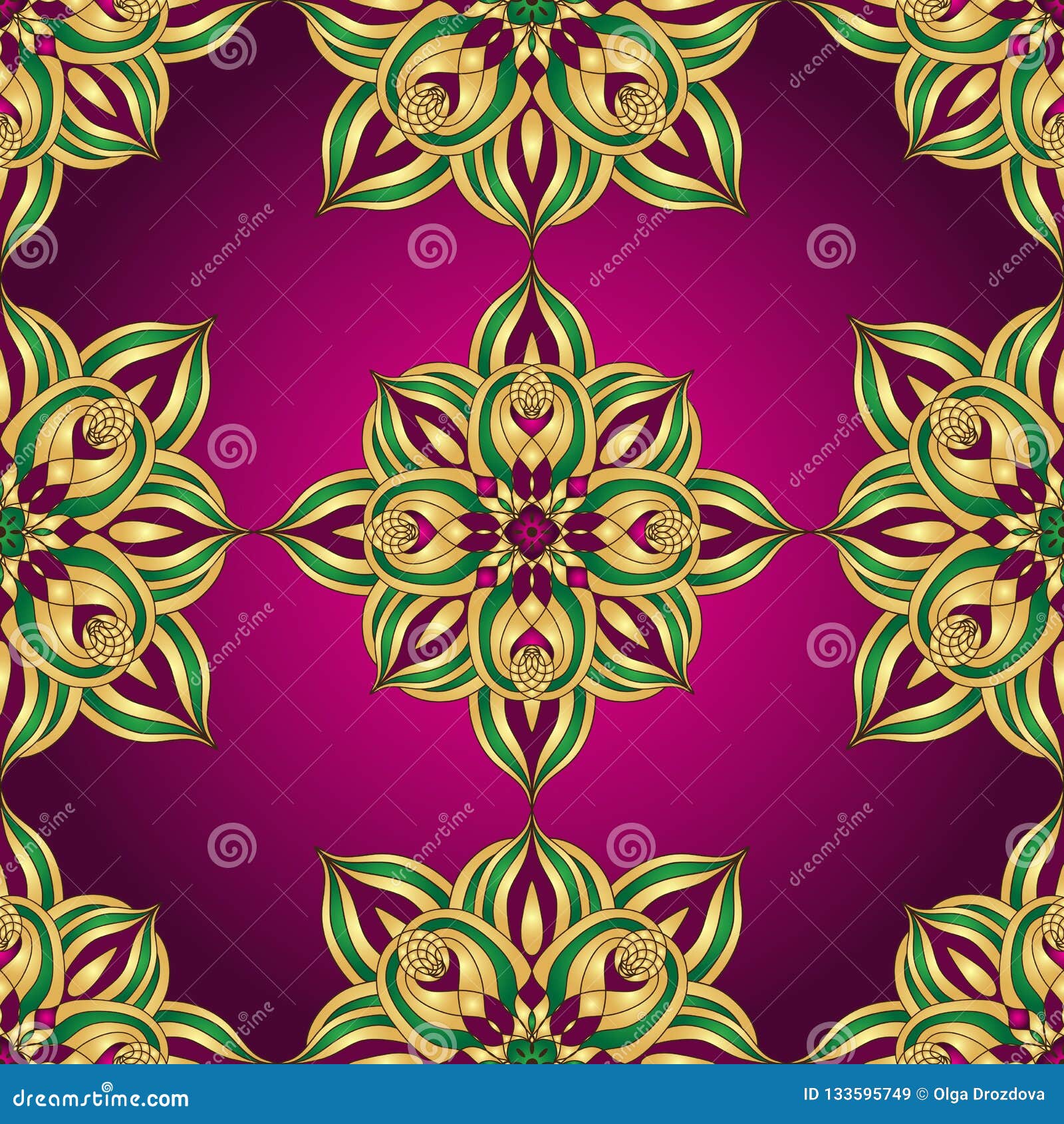 Vintage Purple Repeating Pattern Stock Vector - Illustration of arabic ...