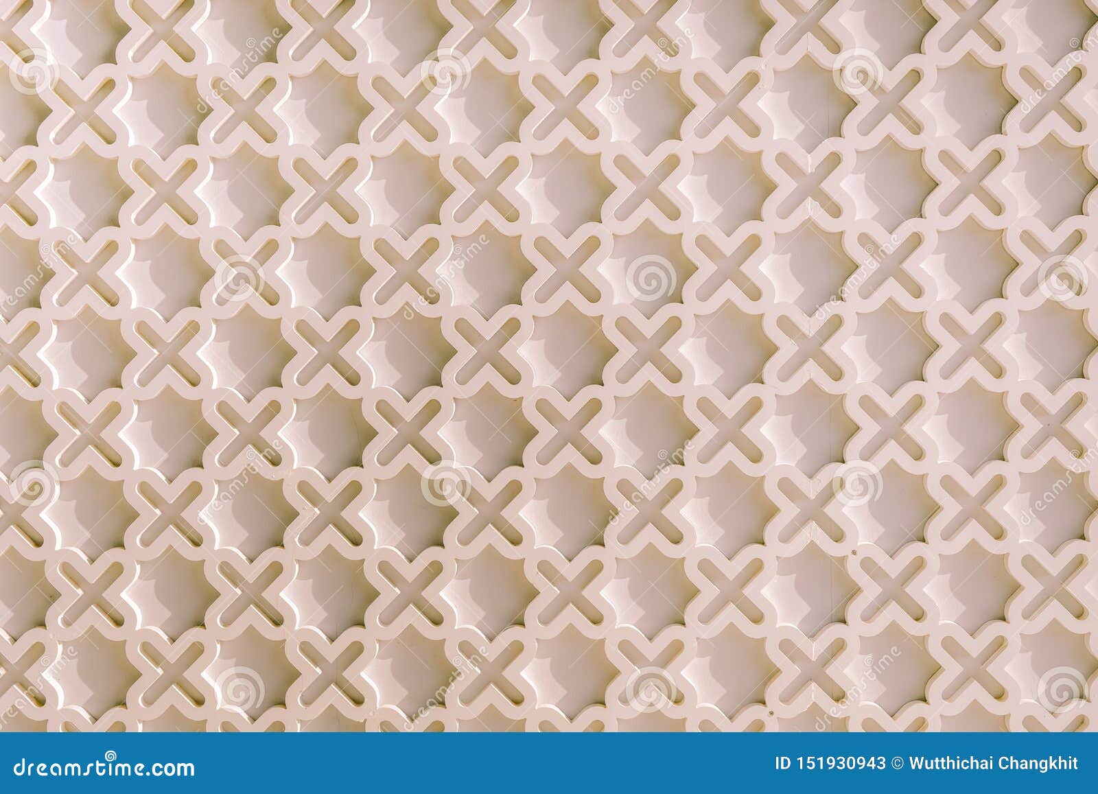 Vintage of Repeating Pattern of the Wall is a White Cross Geometric ...