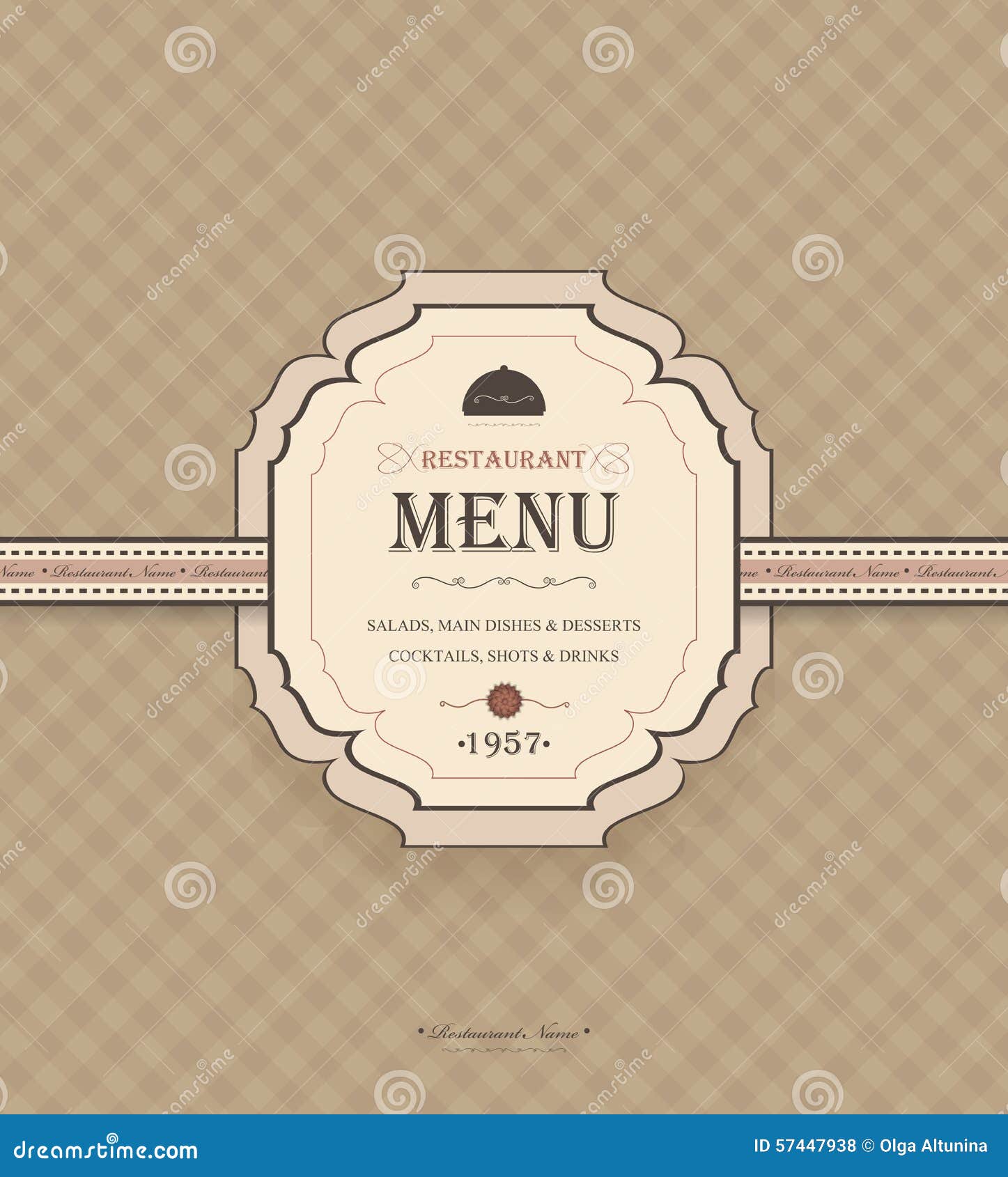 Vintage Restaurant Menu stock vector. Illustration of design - 57447938