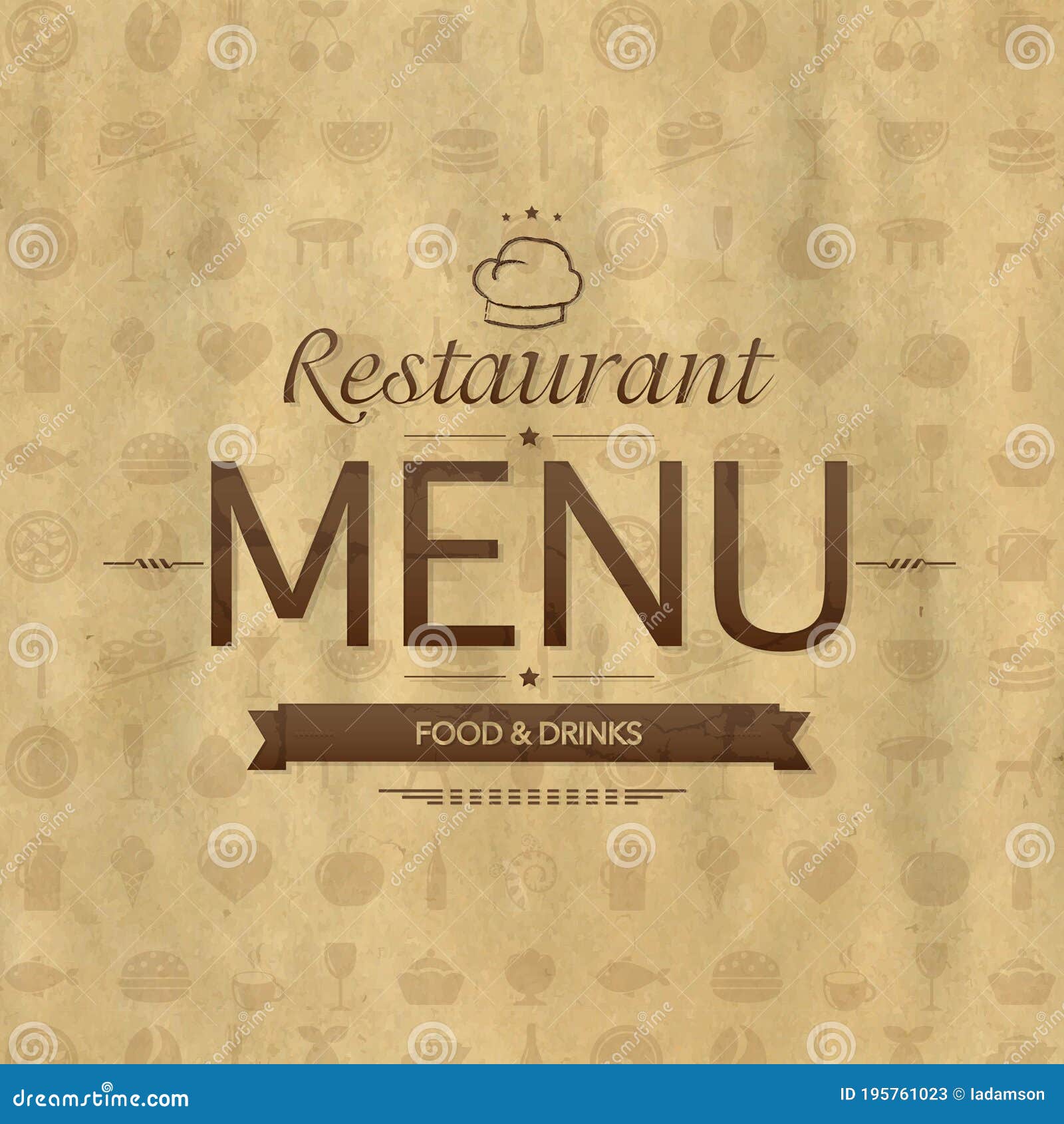 Vintage Restaurant Menu Design Stock Vector - Illustration of apple ...