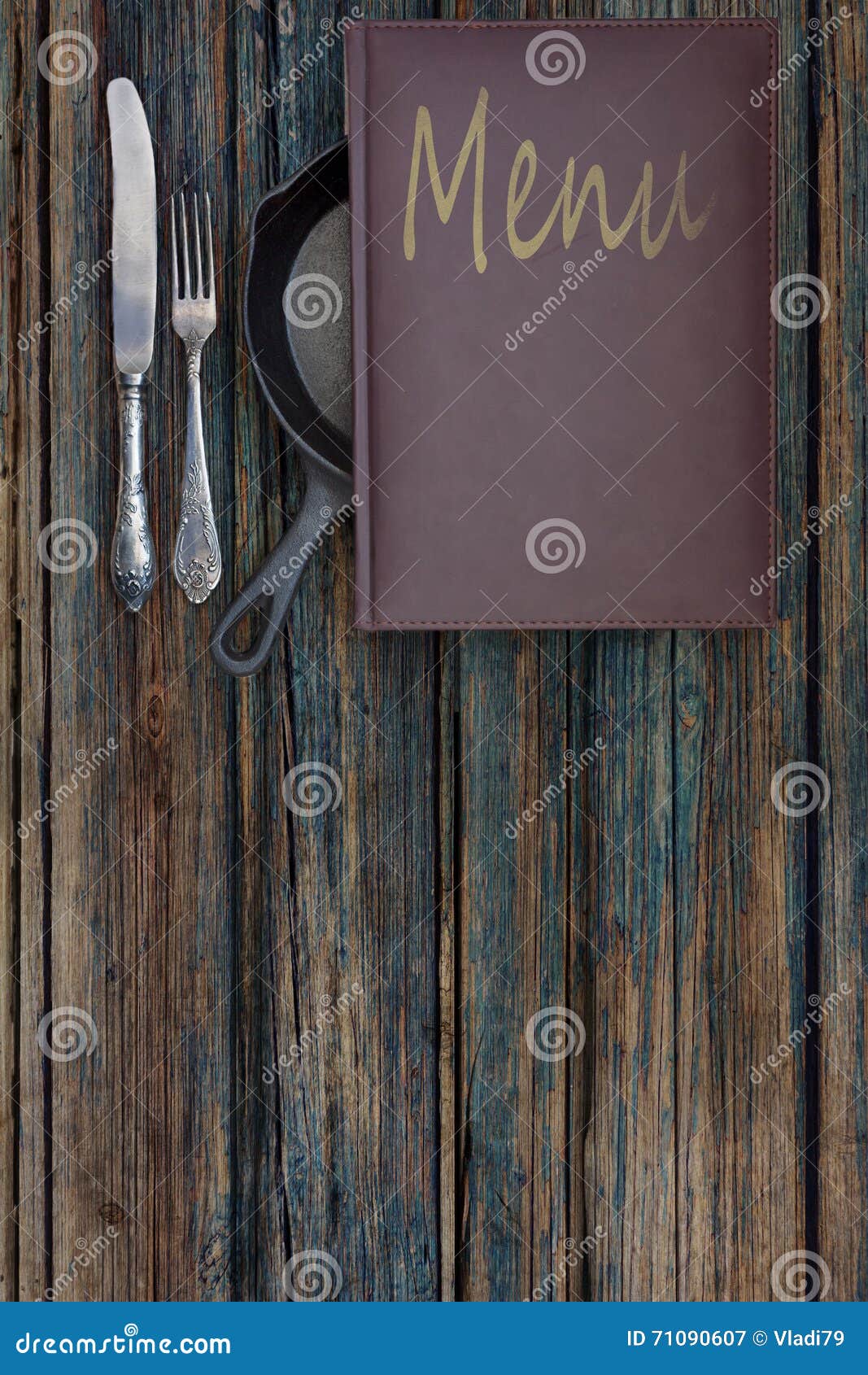 Vintage Restaurant Menu on a Rustic Wood Background Stock Image - Image ...