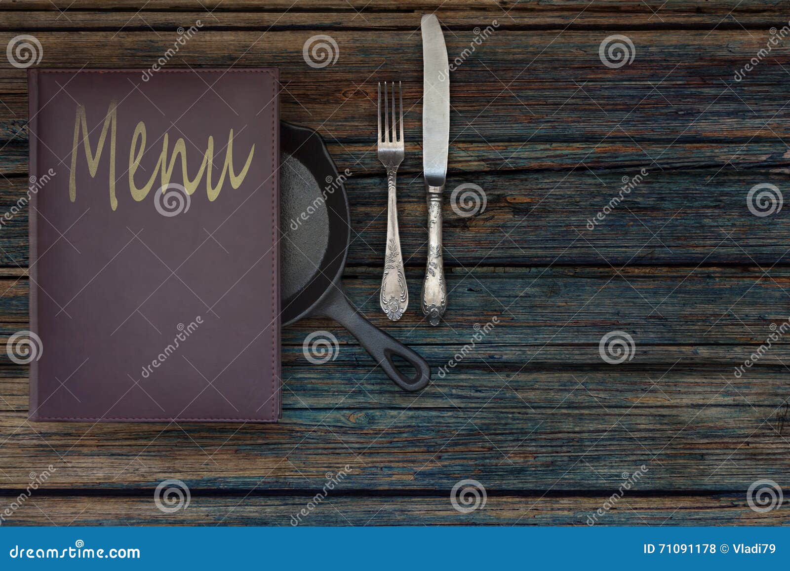 Vintage Restaurant Menu on a Rustic Wood Background Stock Photo - Image ...