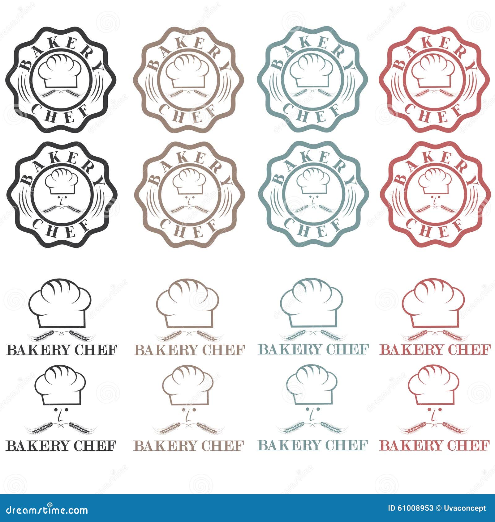 Vintage Retro Bakery Chef Labels Stock Vector - Illustration of graphic ...