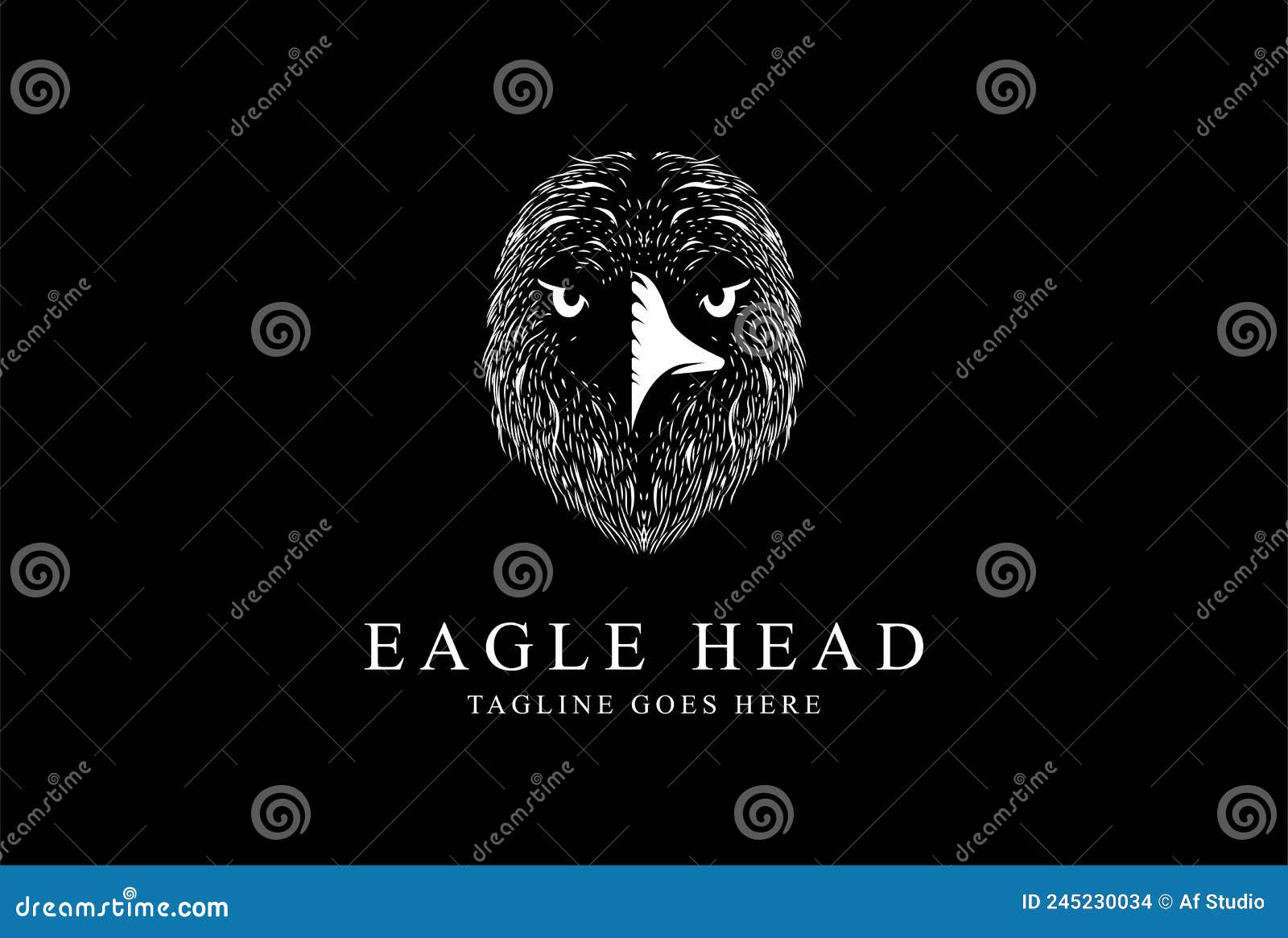 Vintage Retro Bald Eagle Hawk Falcon Head Face Logo Design Vector Stock ...