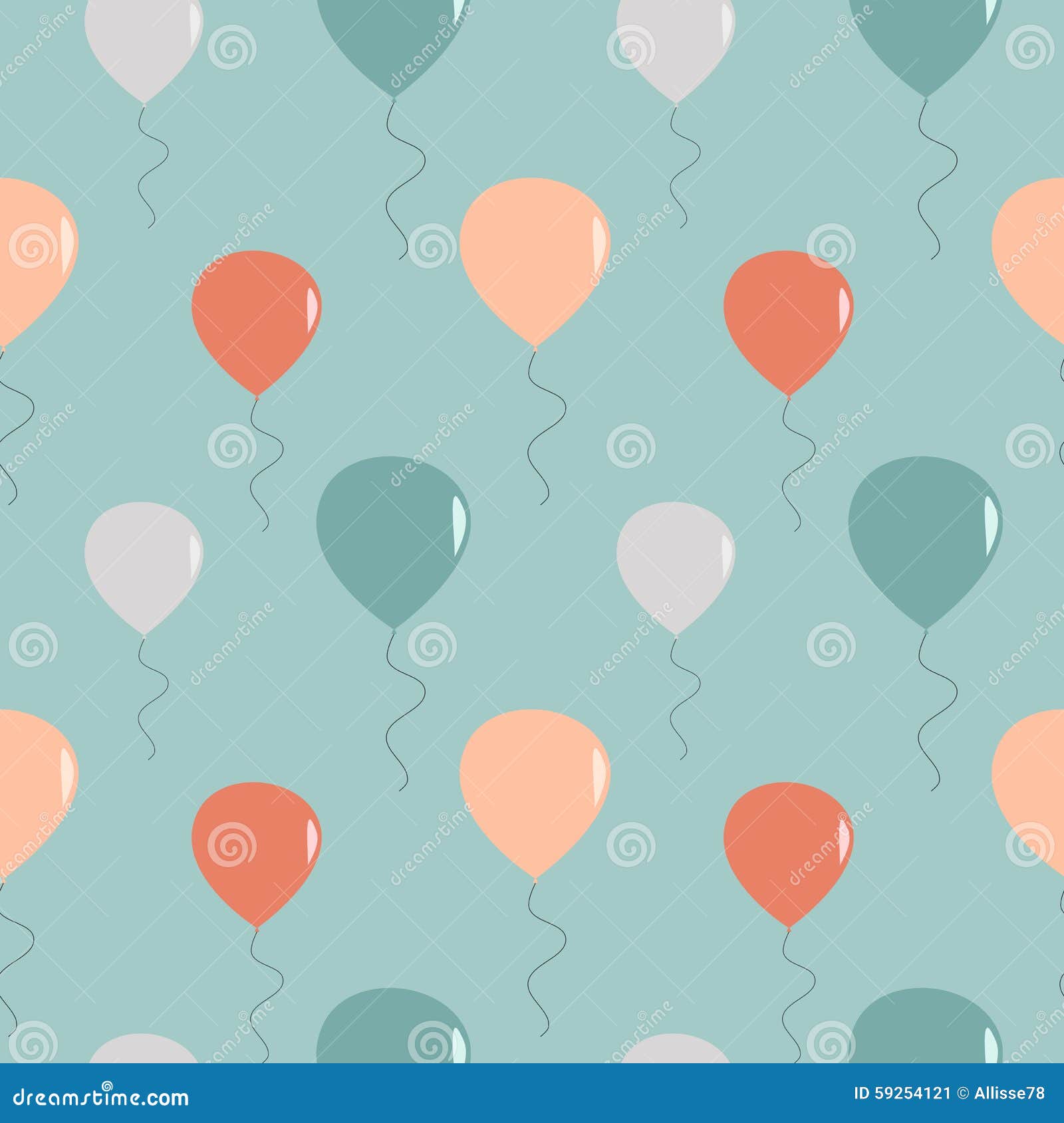 Vintage Retro Balloons Seamless Pattern Background Illustration Stock ...
