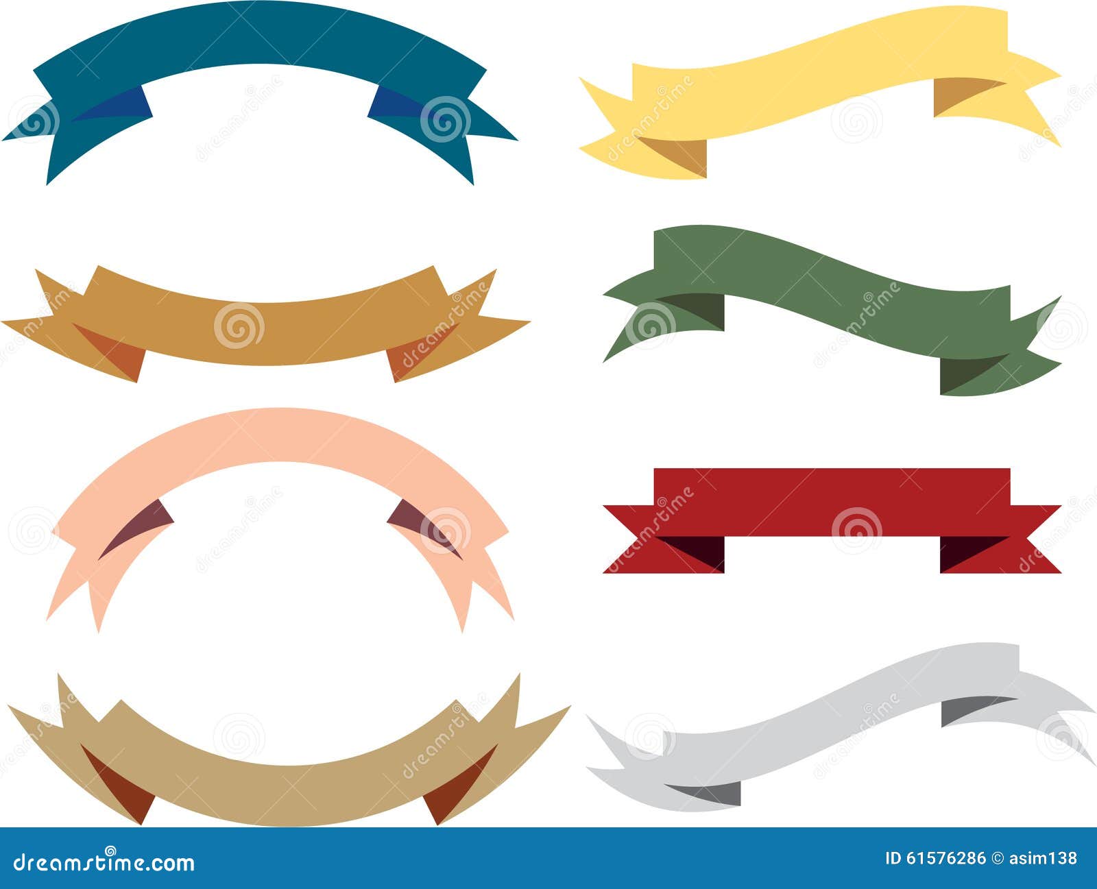 Vintage Retro Banner Ribbon Vector Collection Stock Vector ...