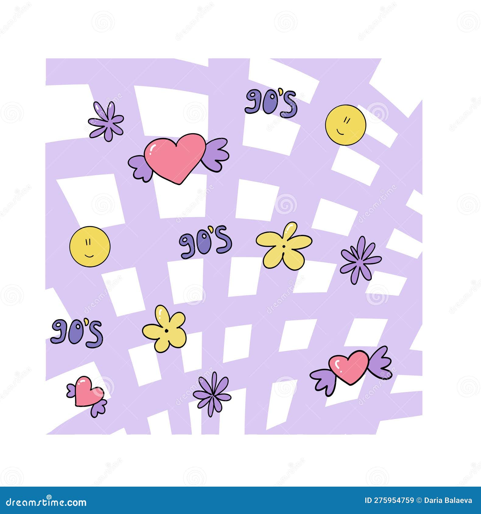 Vintage Retro Banner with 90s Shapes Stock Vector - Illustration of ...