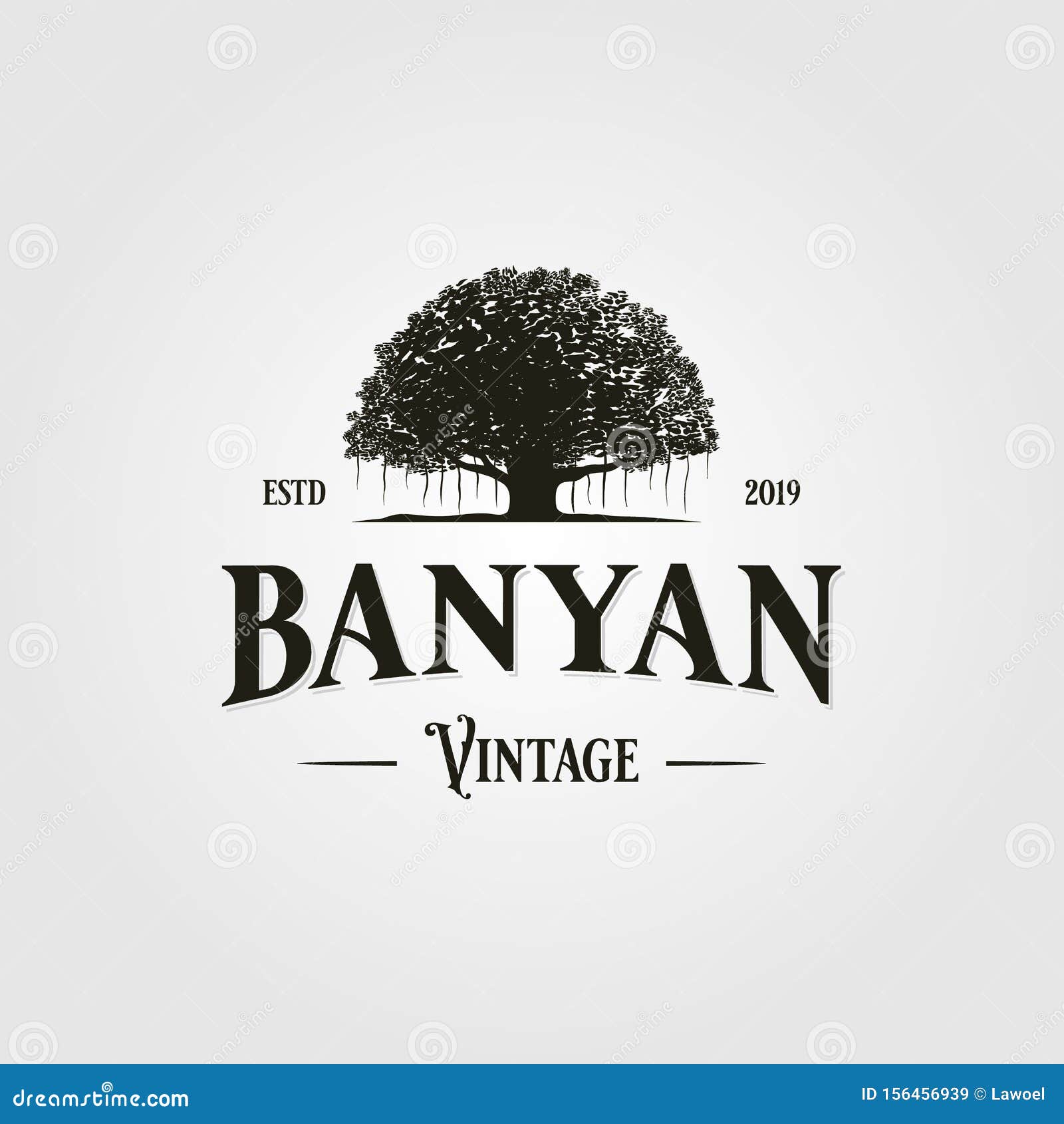 Vintage Retro Banyan Tree Logo Vector Icon Illustration Stock Vector ... Vintage Retro Banyan Tree Logo Vector Icon Illustration Stock Vector ...
