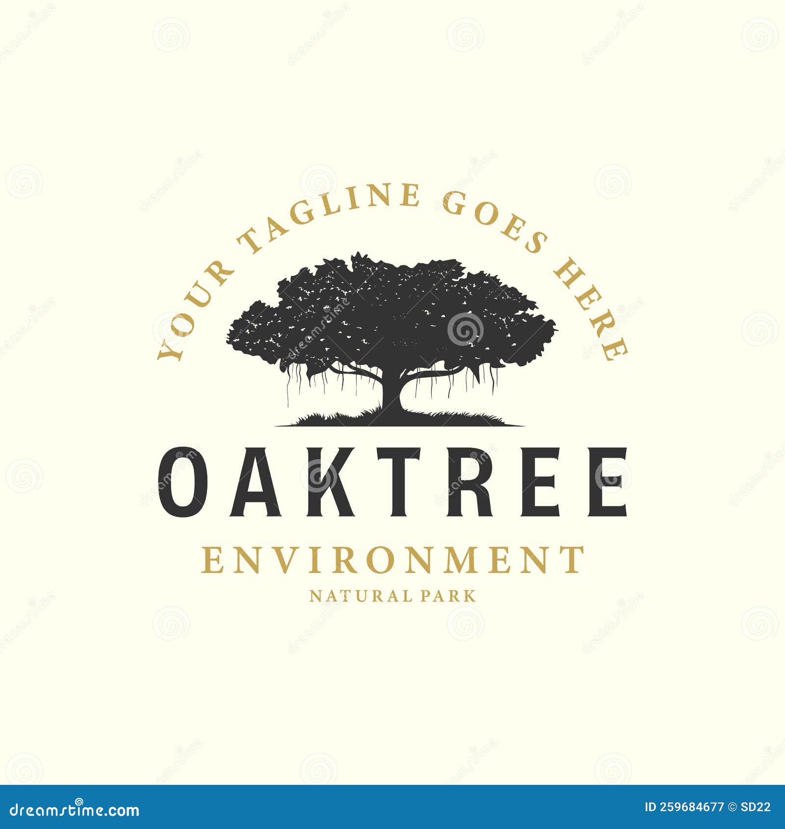 Vintage Retro Banyan Tree Style Logo Vector Design Illustration, Oak ...