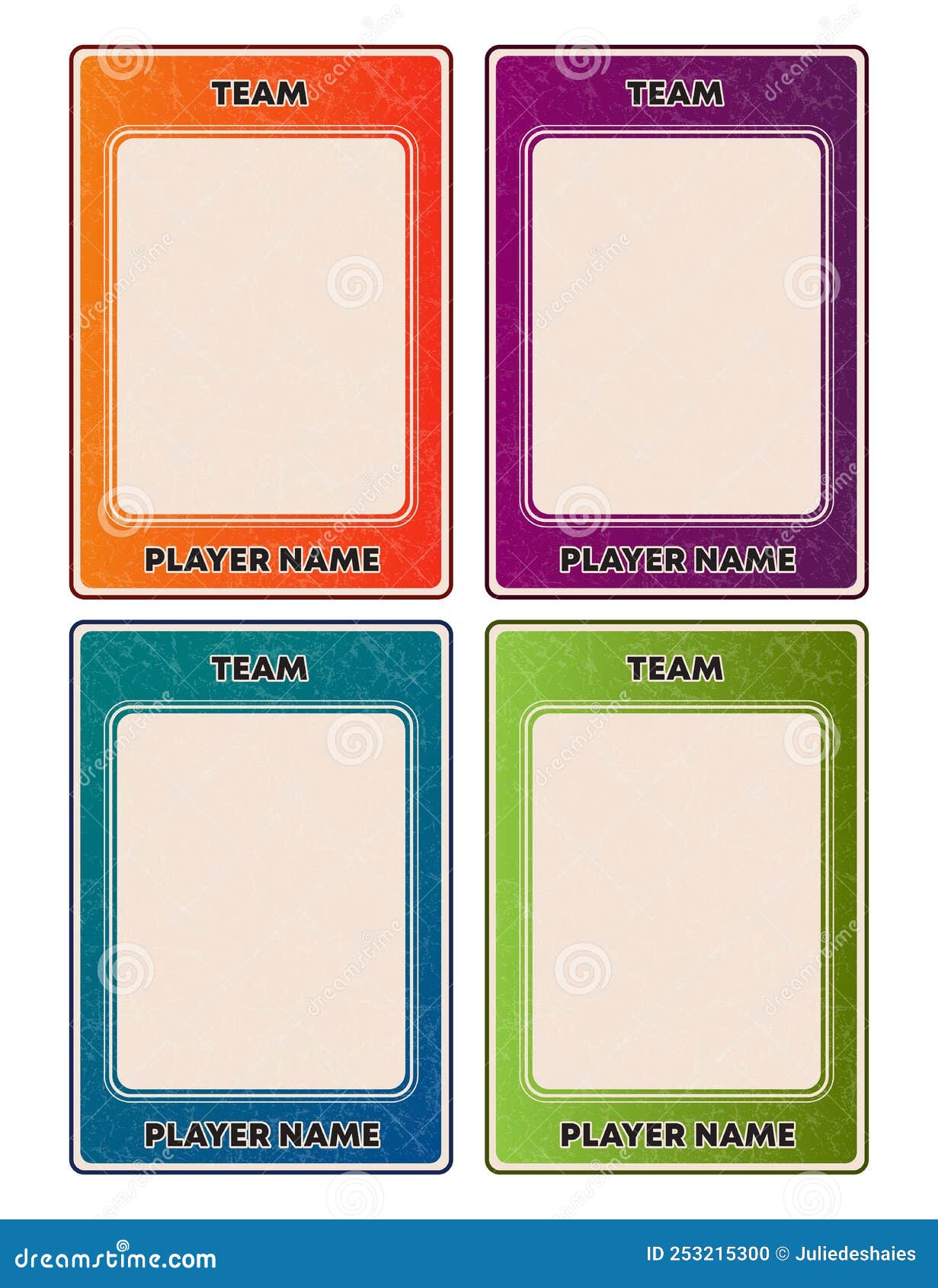 Vintage Retro Baseball League Player Cards Frame Stock Vector ...