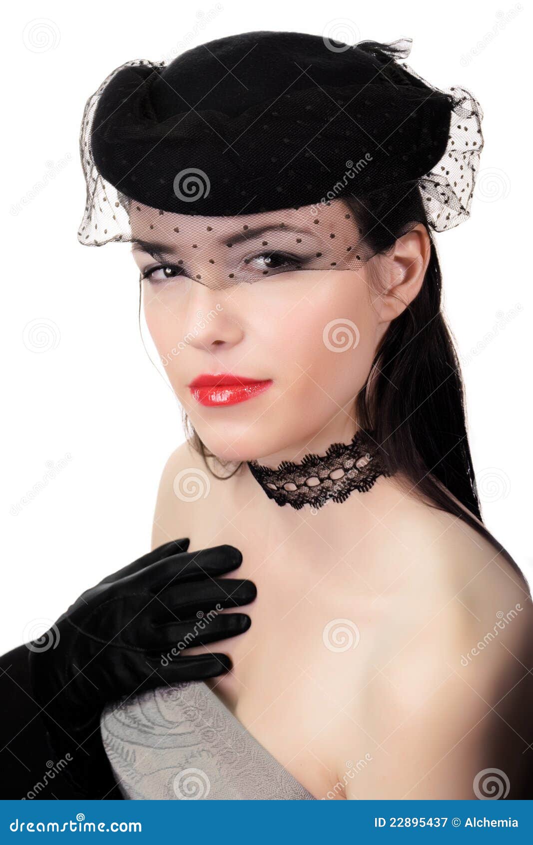 Vintage Retro Beautiful Girl Stock Image - Image of luxury, silken ...