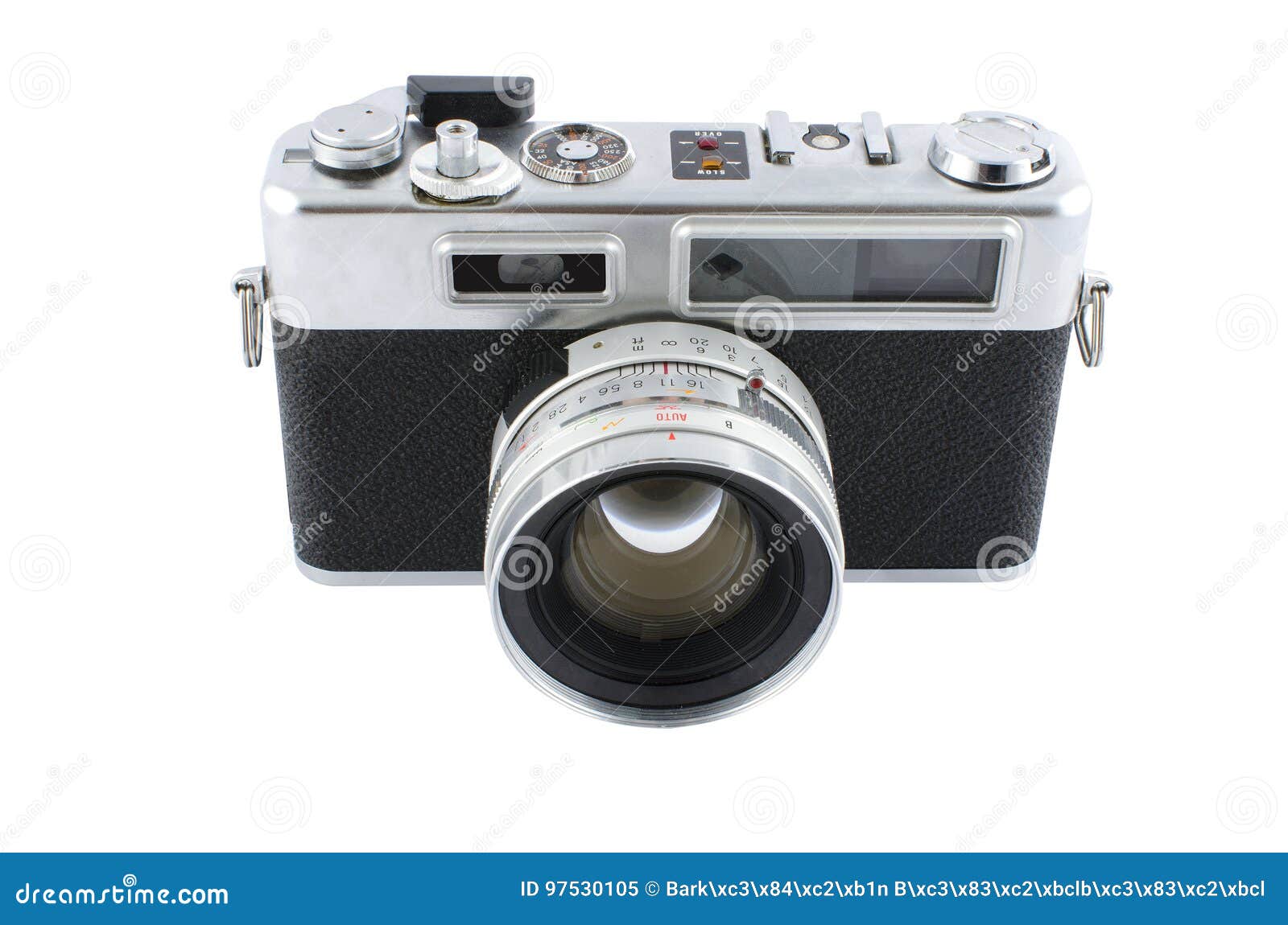 Vintage and Retro Camera Front View Isolated in White Stock Image ...